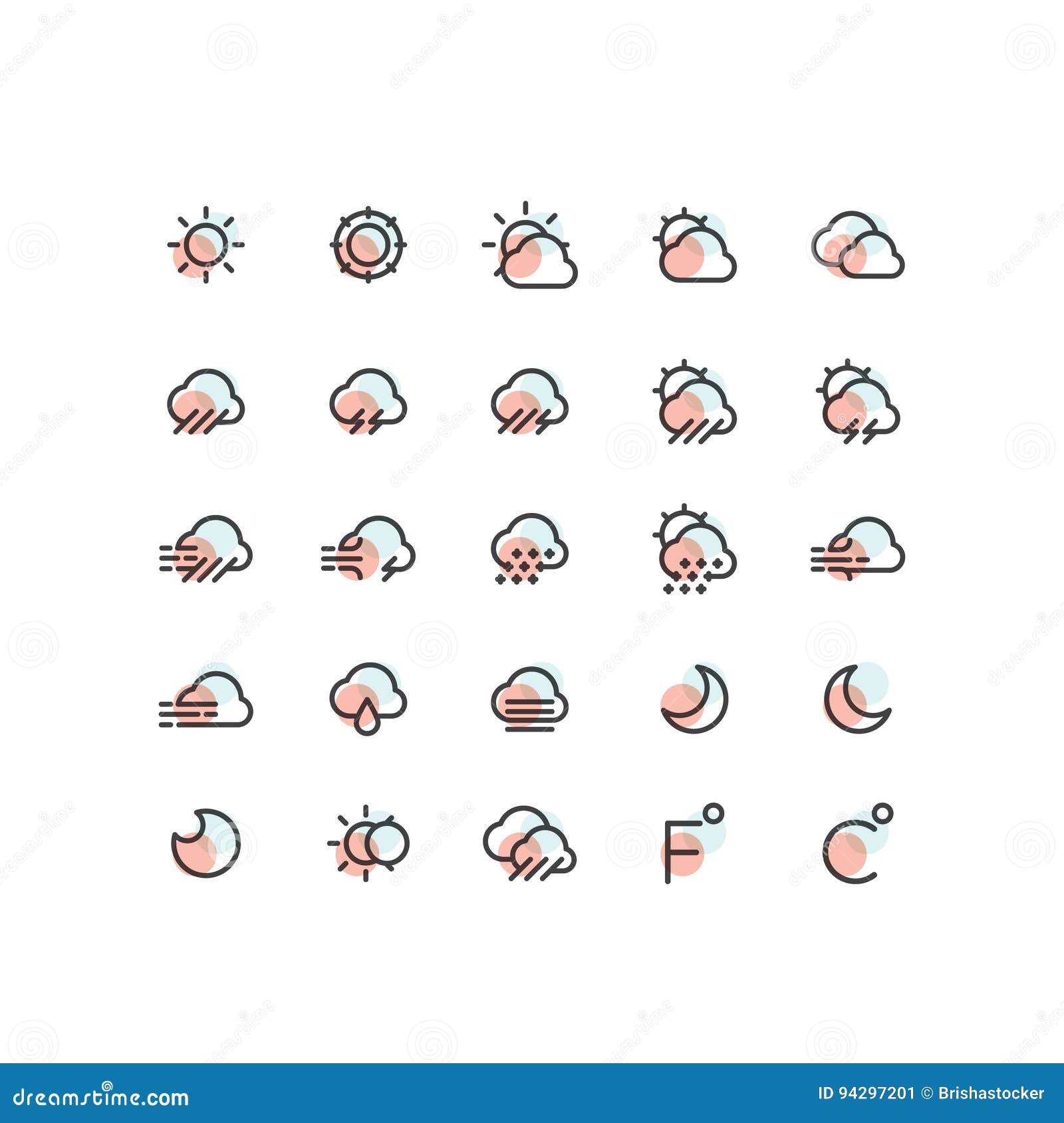 Weather Forecast Mobile and Web Application Button Symbol Stock ...