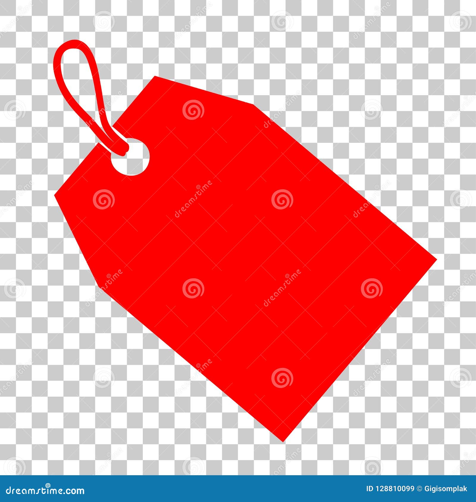 Vector Icon Style Red Shining Rectangle Blank Tag at Transparent Effect ...