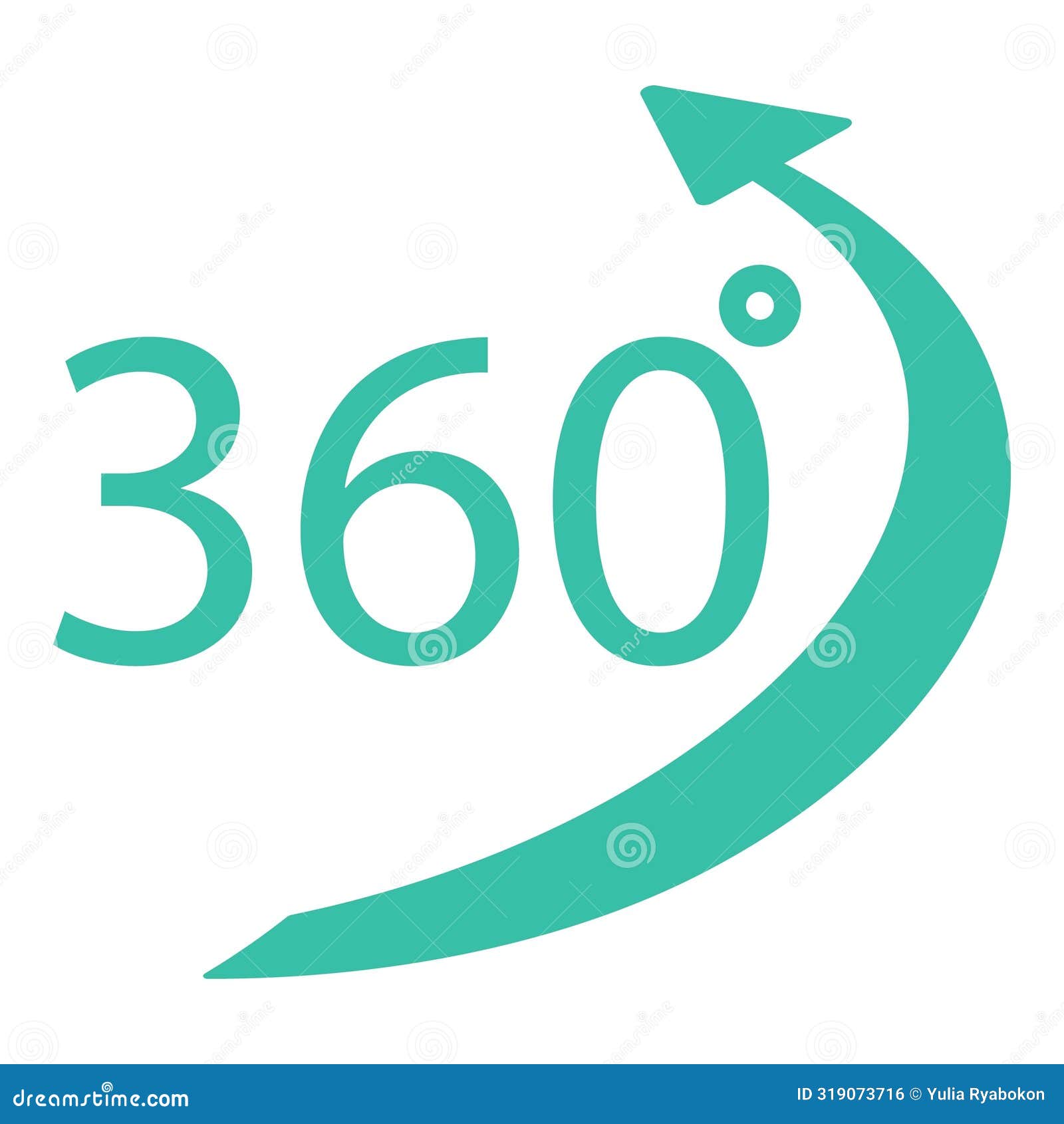 Vector Icon of a Stylized Arrow Forming a 360degree Loop, Representing ...