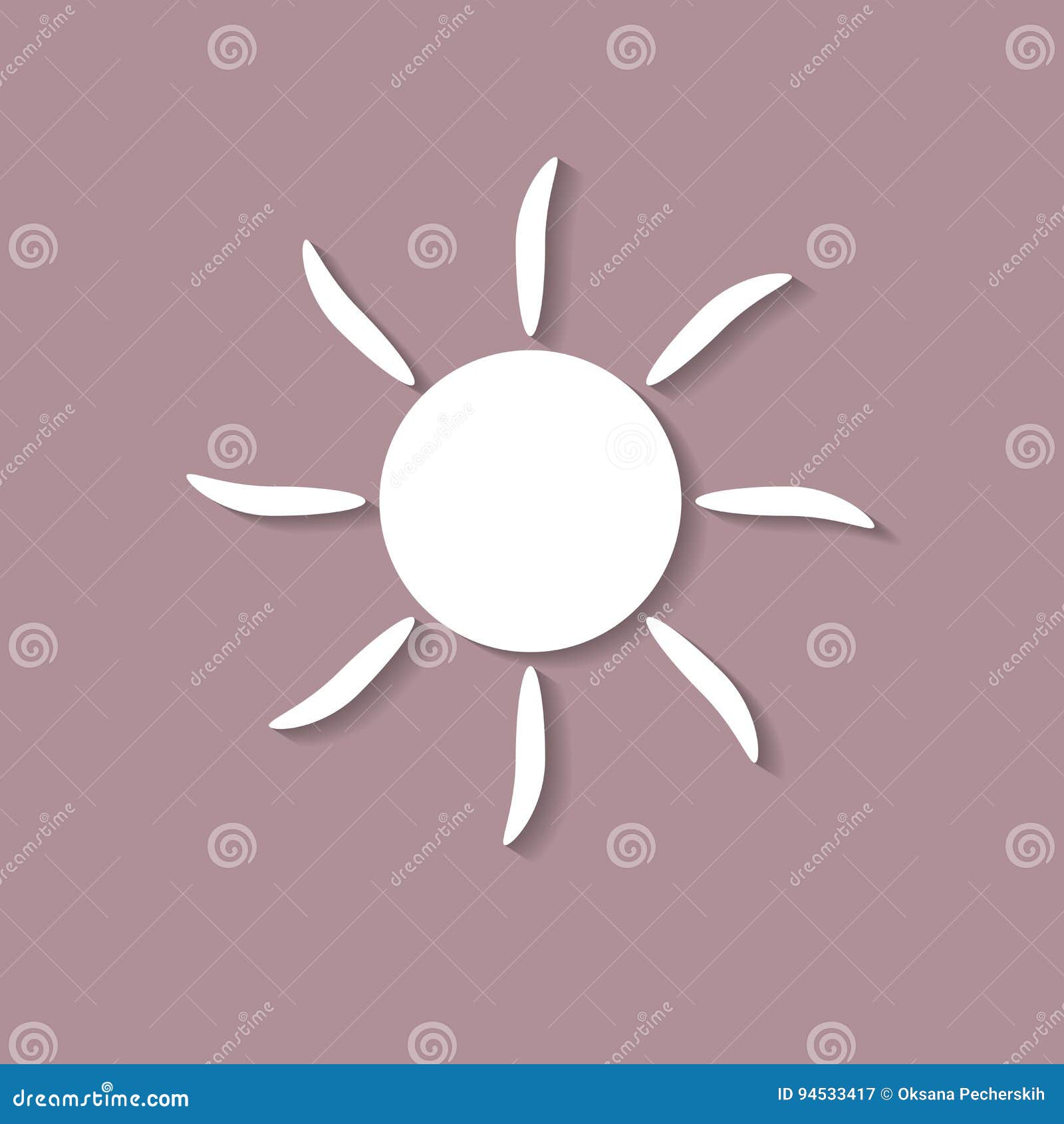 Vector Icon of the Sun with Shadow Stock Vector - Illustration of ...