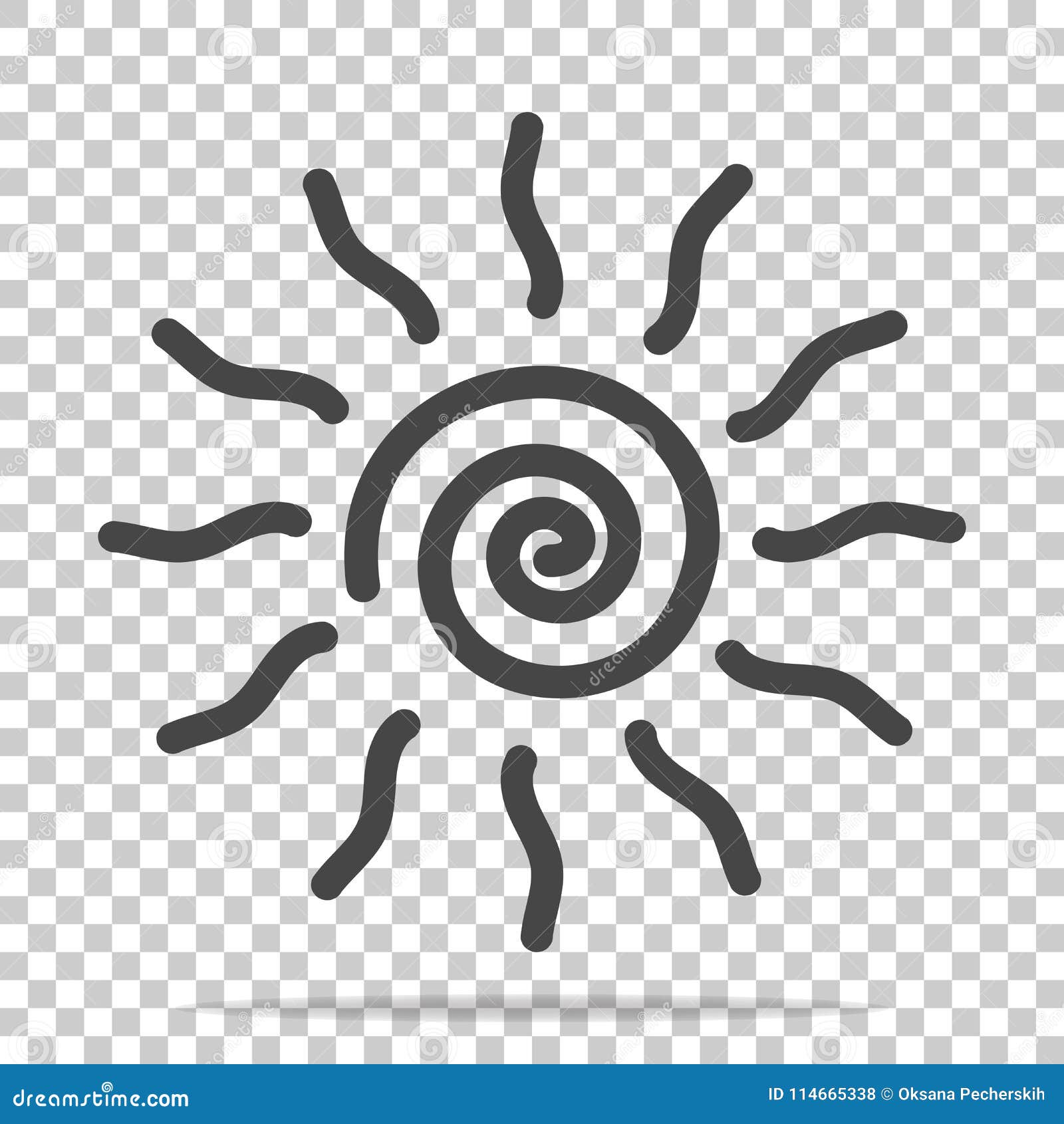 Vector Icon Sun on Transparent Background Stock Vector - Illustration ...