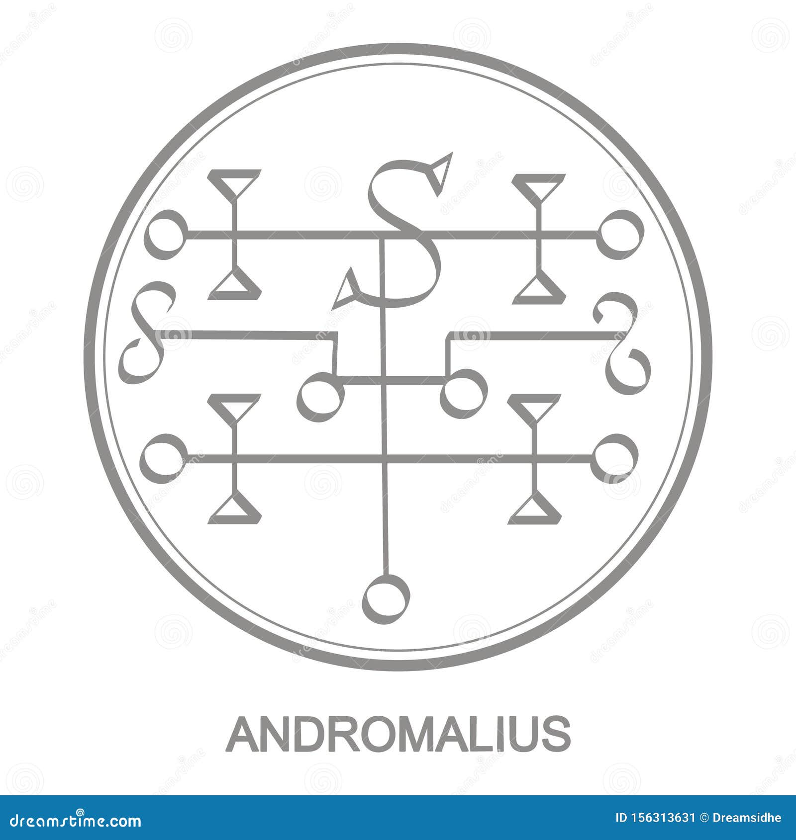 Vector Icon with Symbol of Demon Andromalius Stock Vector ...