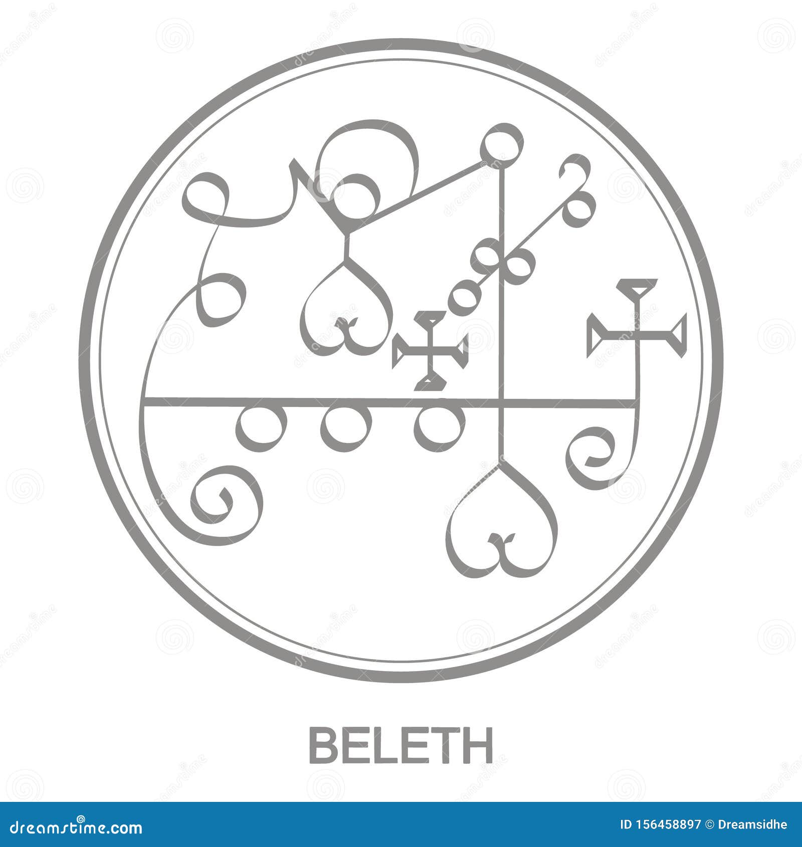 Vector Icon with Symbol of Demon Beleth Stock Vector - Illustration of ...