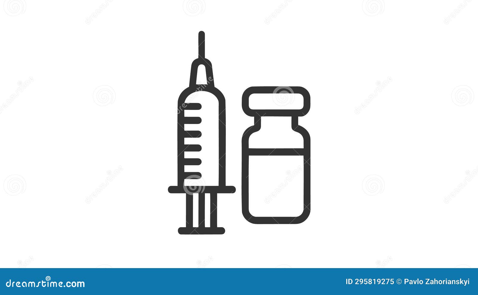 Vector Icon of a Syringe Next To a Medicine Vial Stock Vector ...