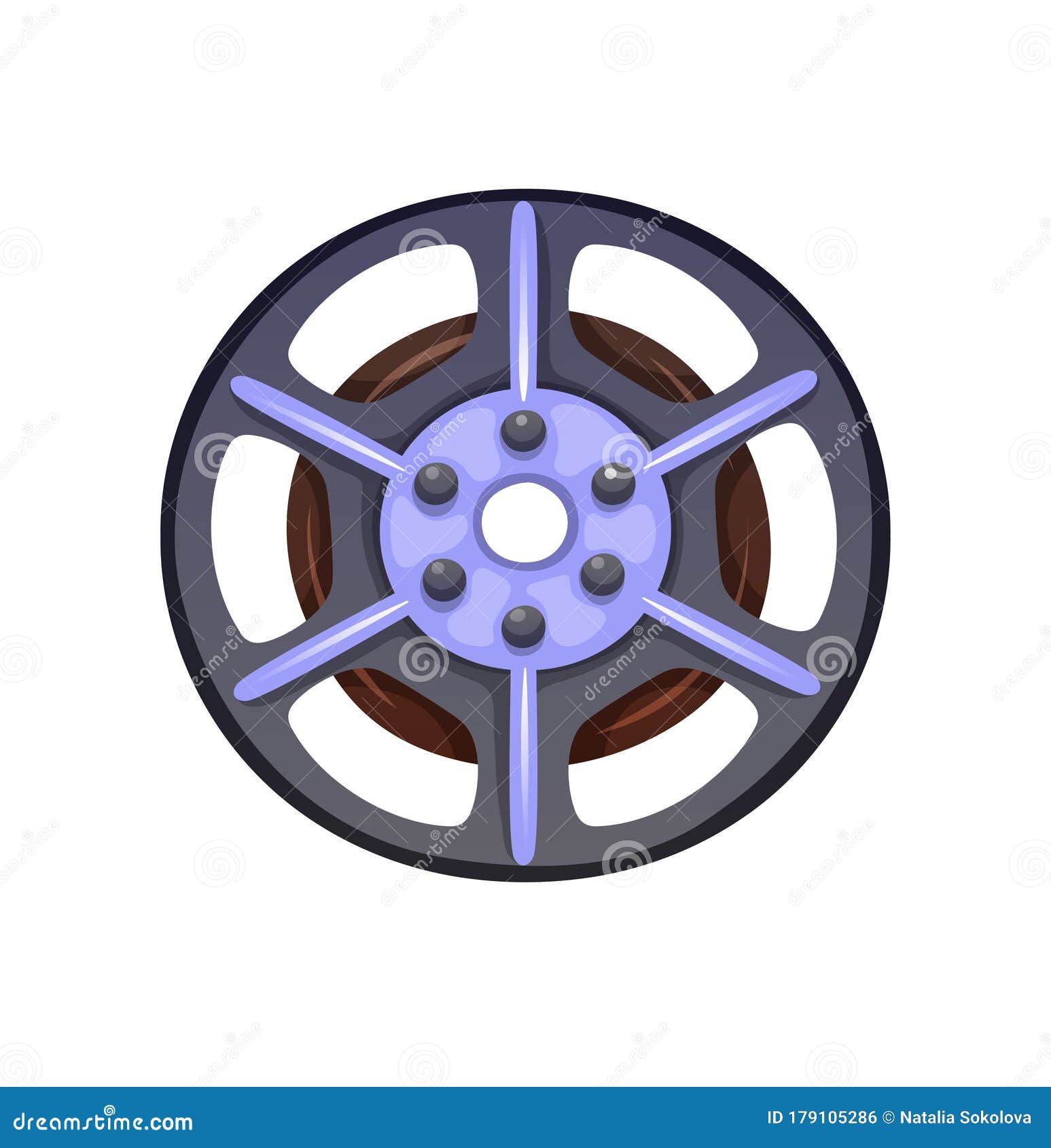 Vector Icon of Tape Reel, Cartoon Style, Isolated Stock Vector ...