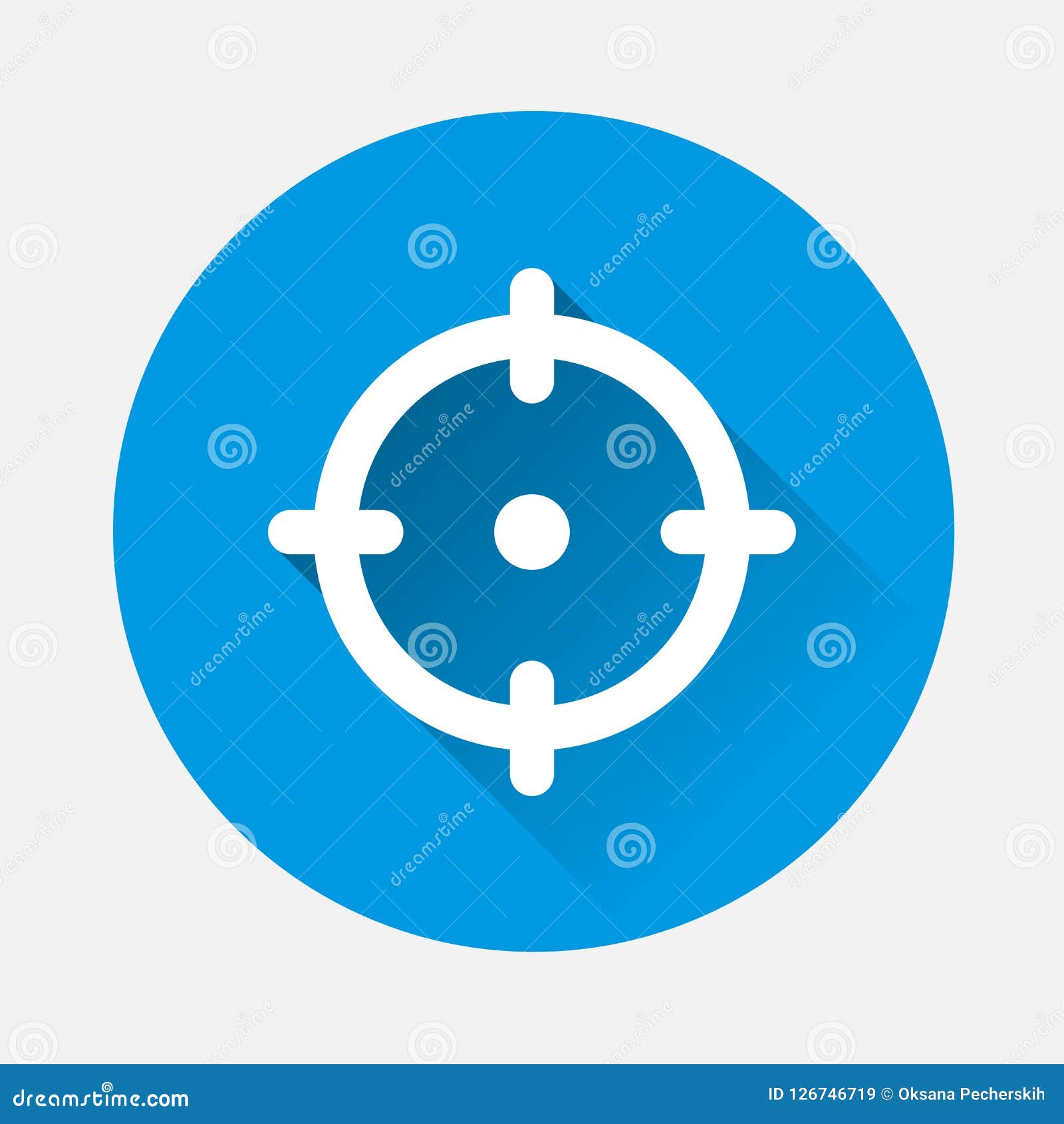 Vector Icon of the Target Illustration on Blue Background. Flat Stock ...