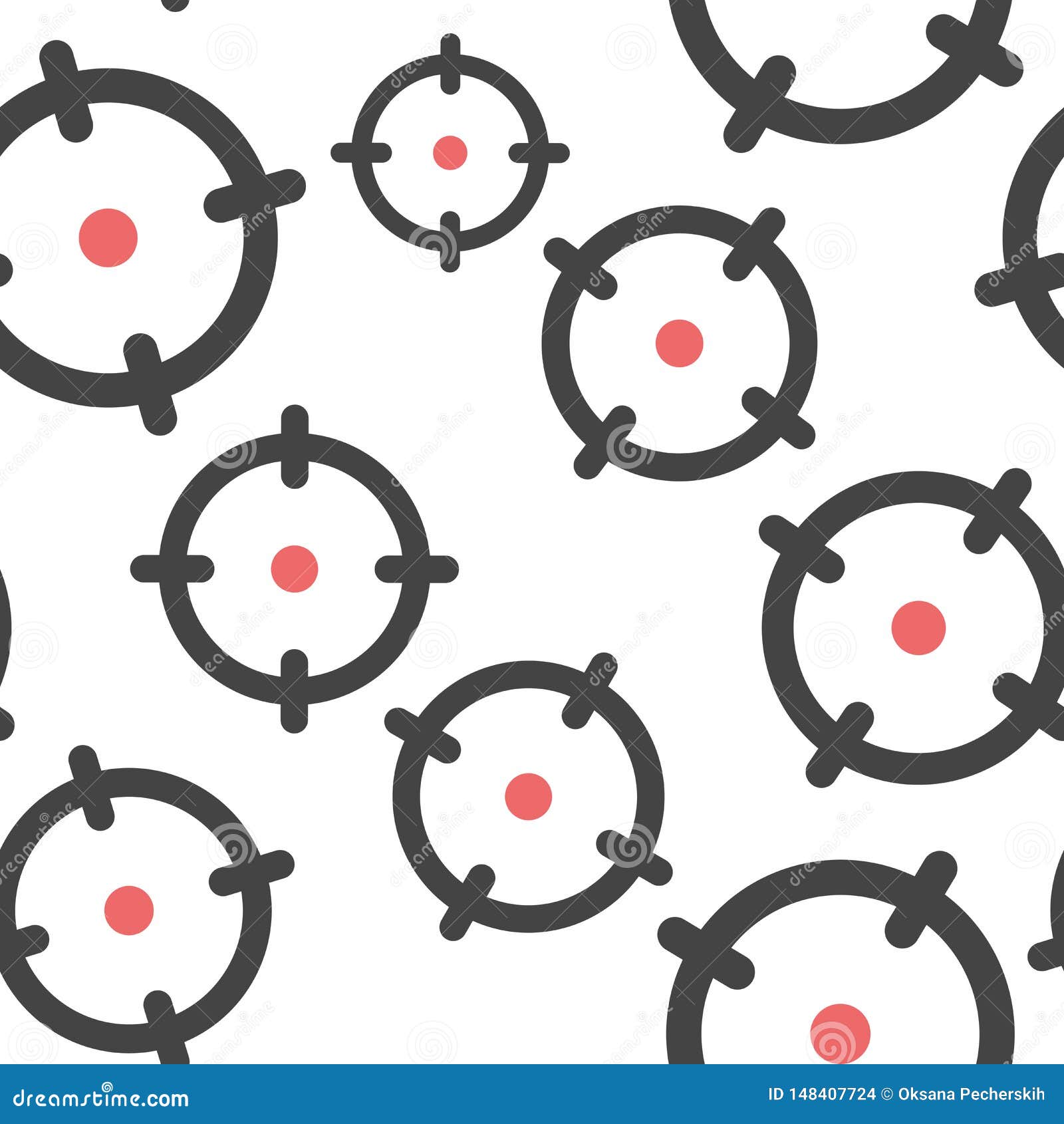 Vector Icon of the Target Seamless Pattern on a White Background Stock ...