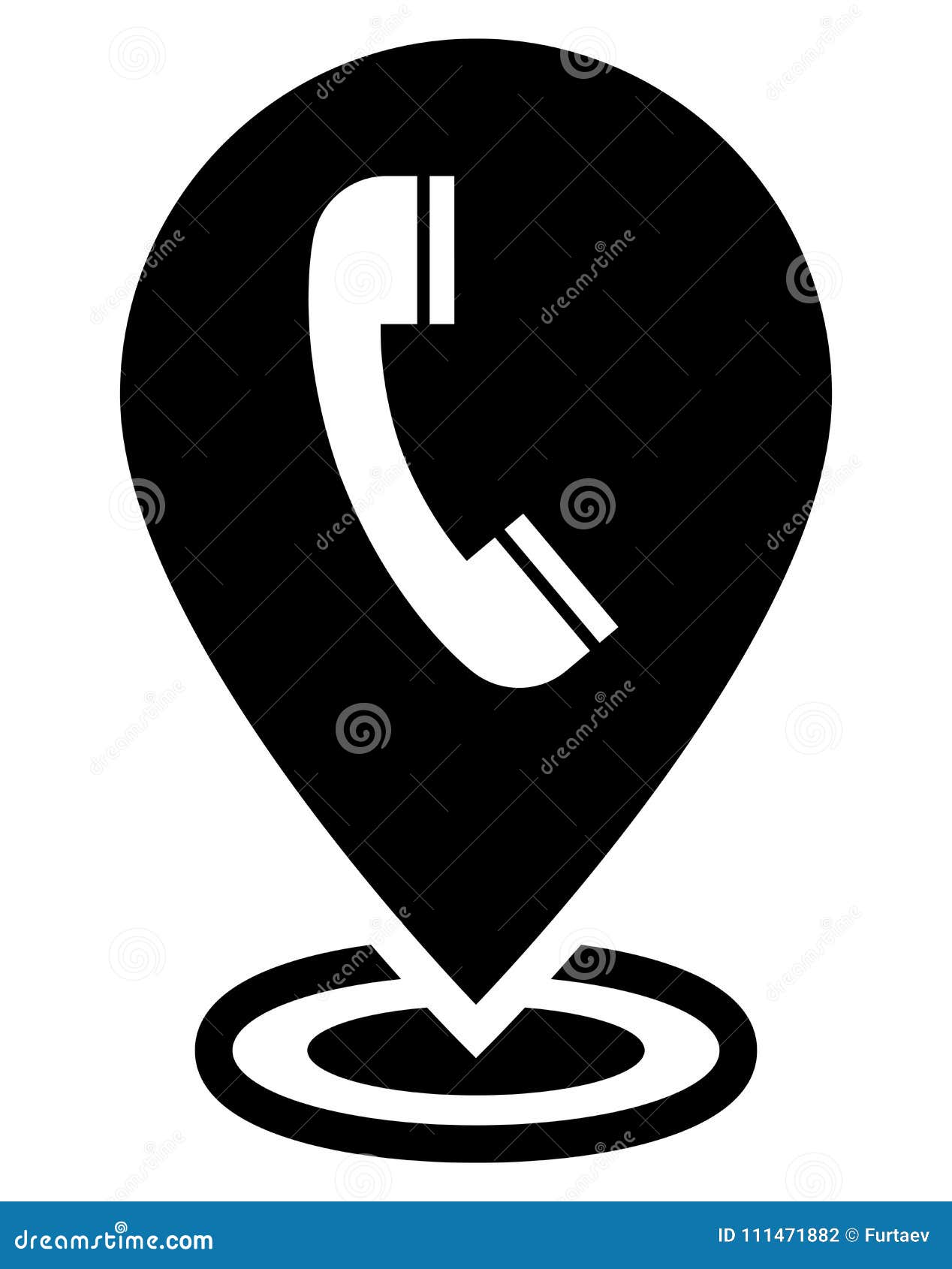Telephone map pointer icon stock vector. Illustration of point - 111471882