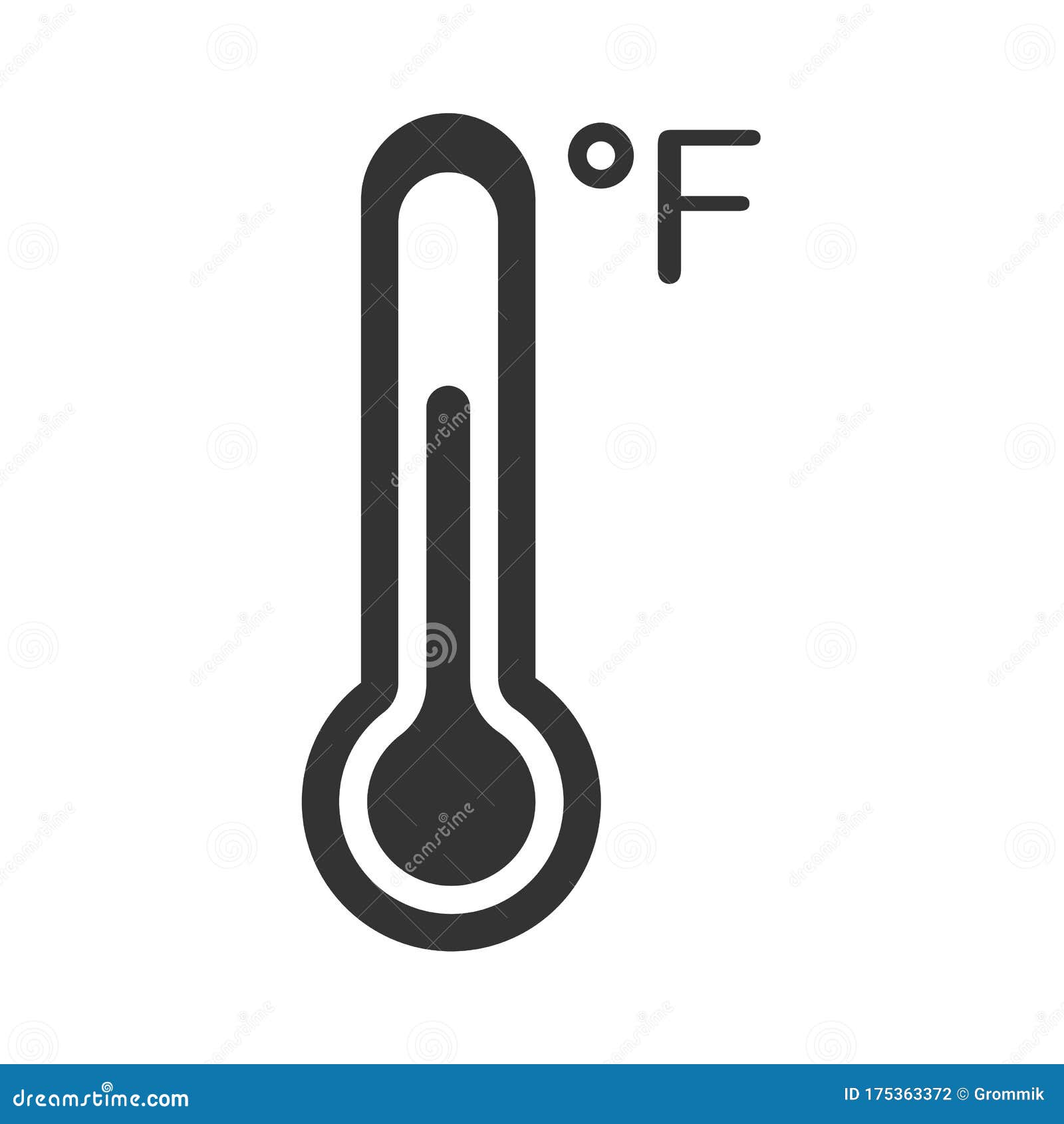Vector Icon of a Thermometer with Fahrenheit Temperature. Temperature ...