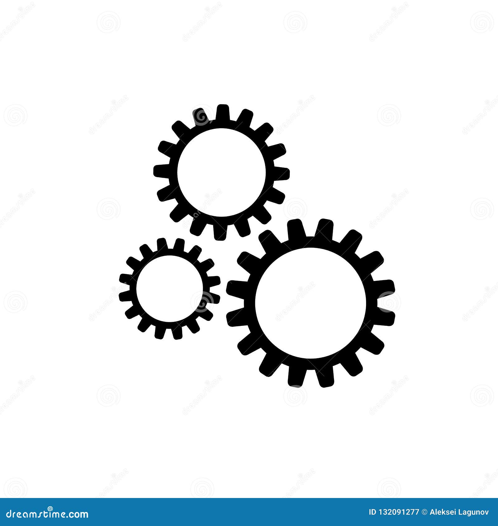 Three Gears Of Different Shapes And Sizes Are Connected To Each Other ...