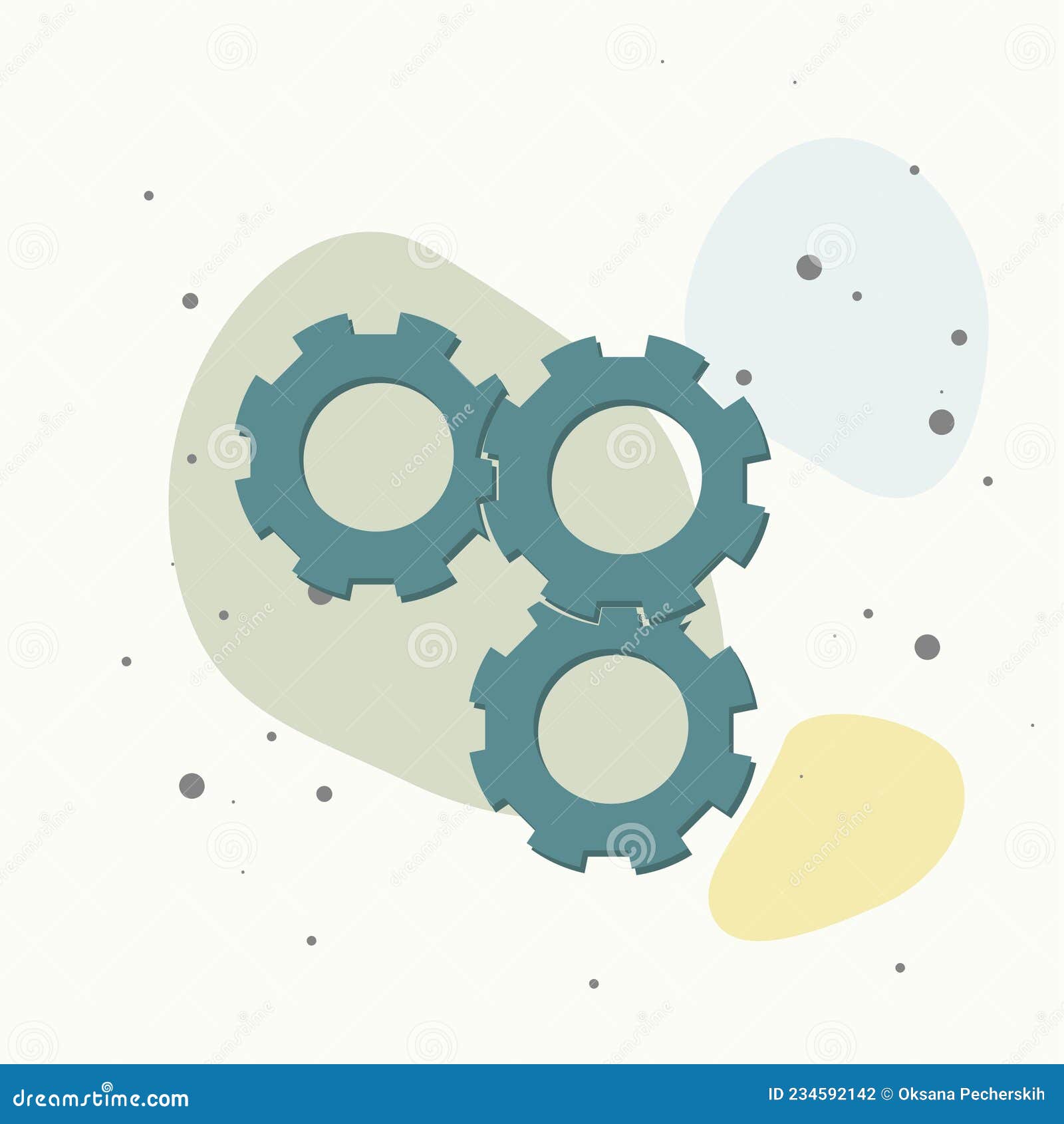 Vector Icon Three Gears Wheel. Illustration Gears in Motion on ...