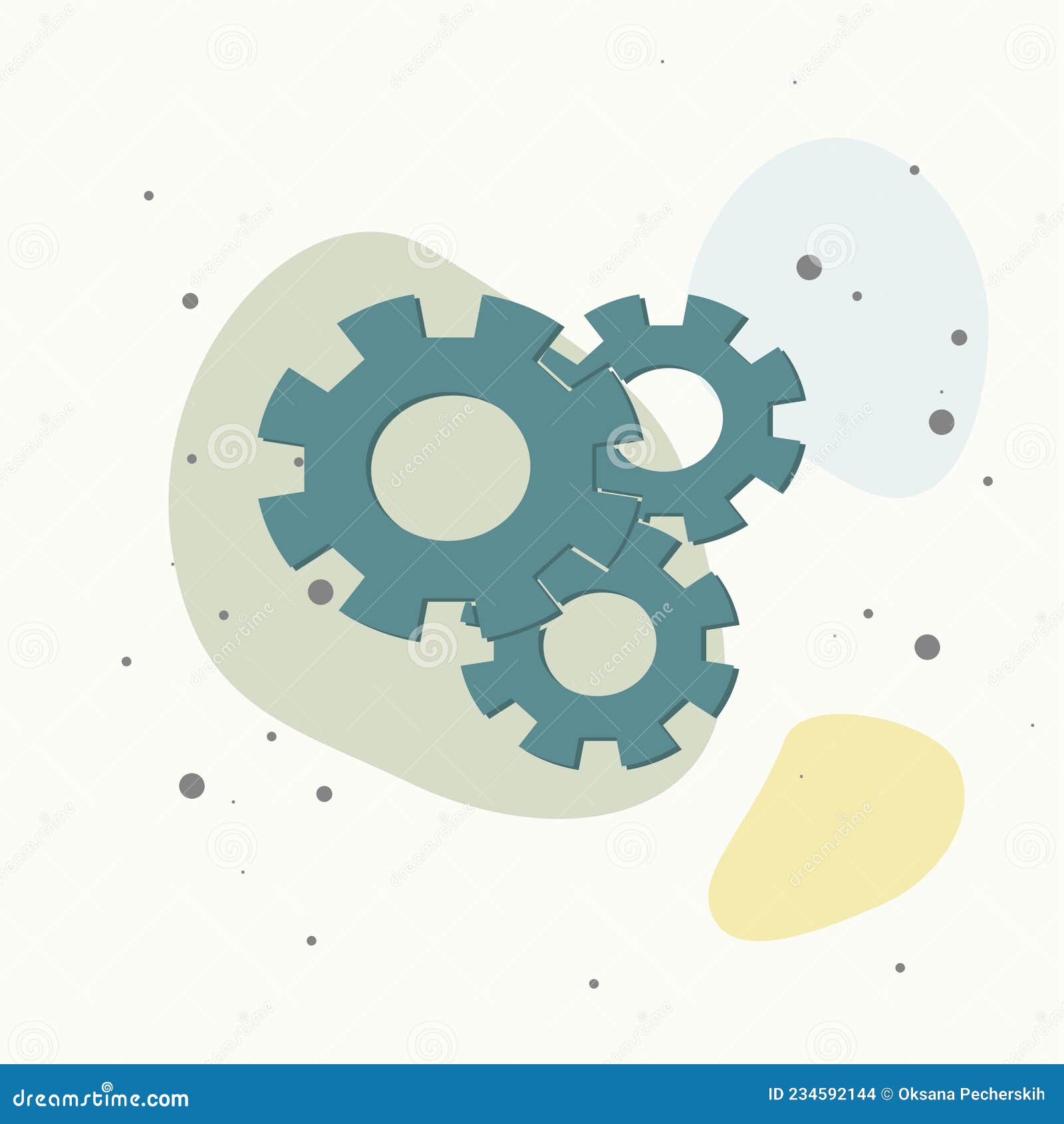 Vector Icon Three Gears Wheel. Illustration Gears in Motion on ...