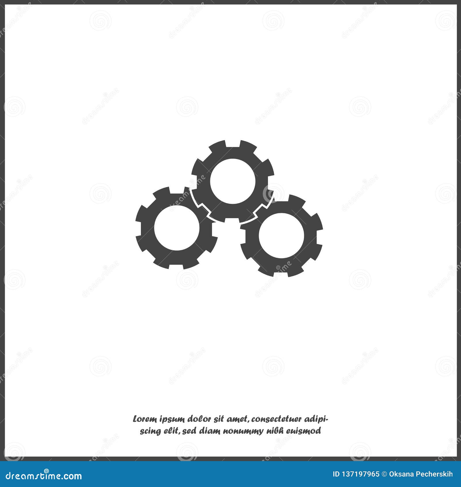 Vector Icon Three Gears Wheel. Illustration Gears in Motion on White ...