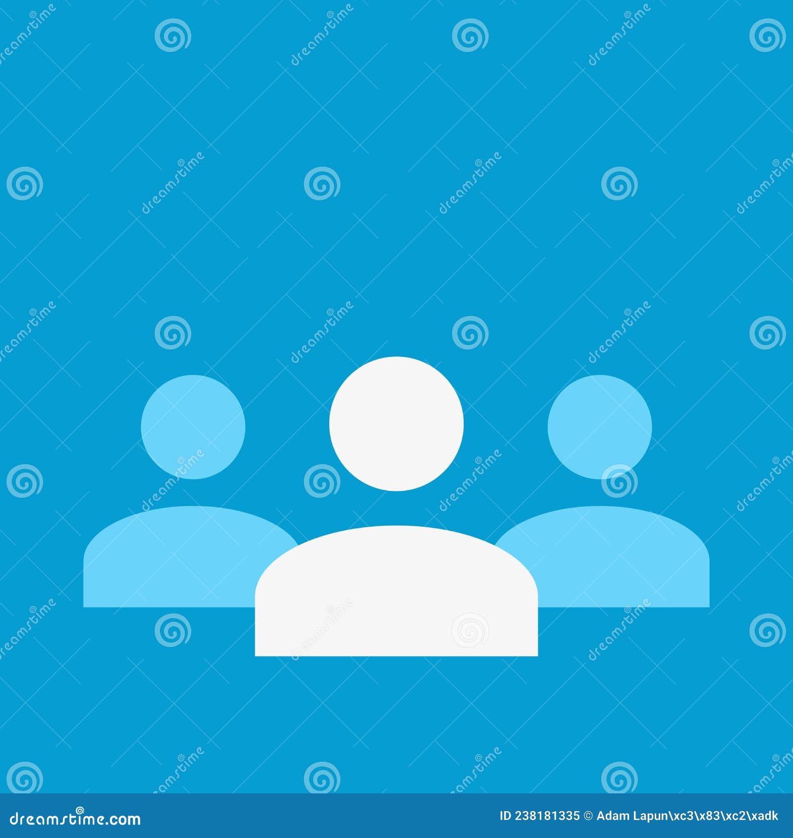 Vector Icon of Three Users on Blue Background Stock Vector ...
