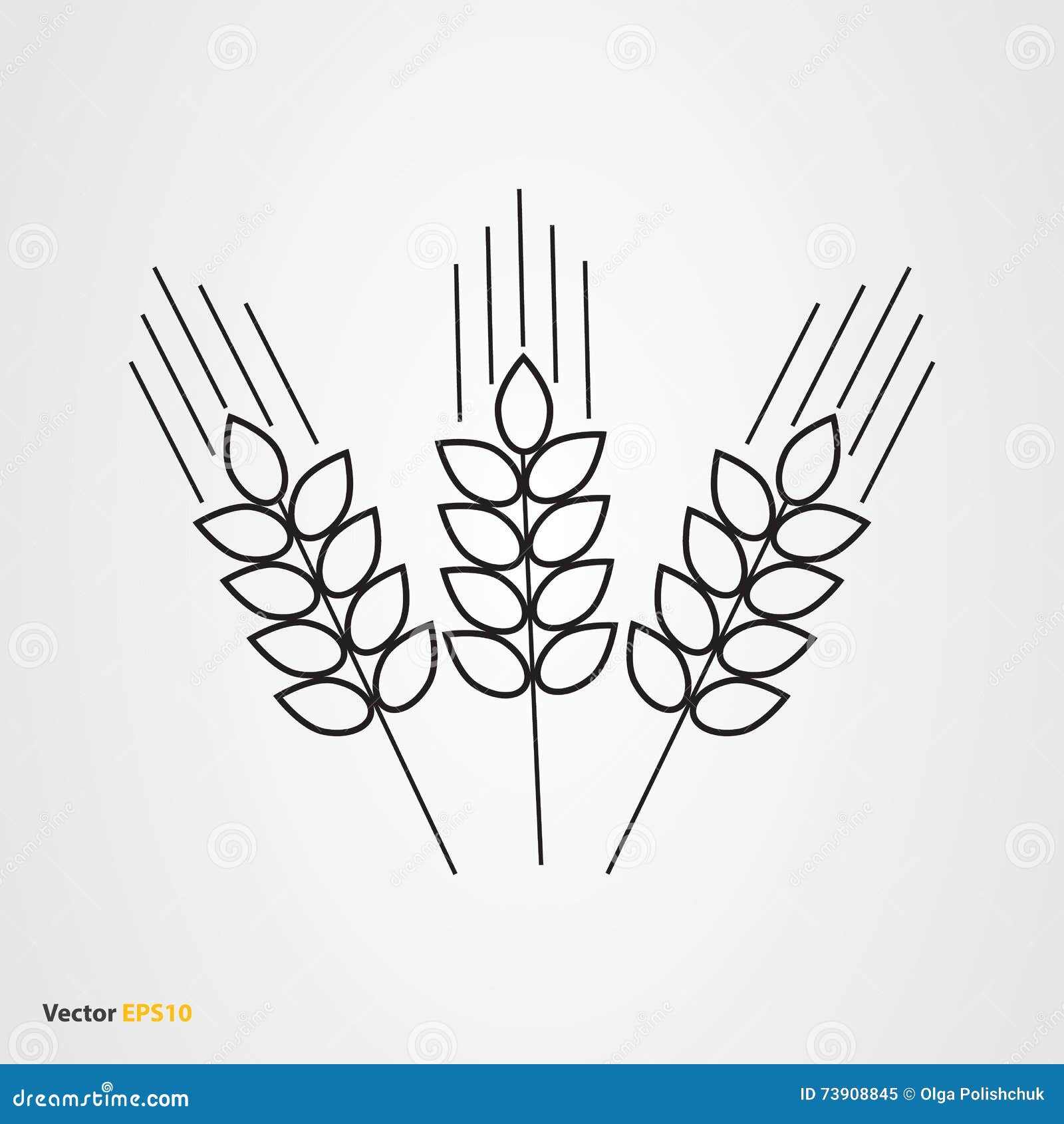 Vector Icon of Three Wheat Ears Stock Illustration - Illustration of ...