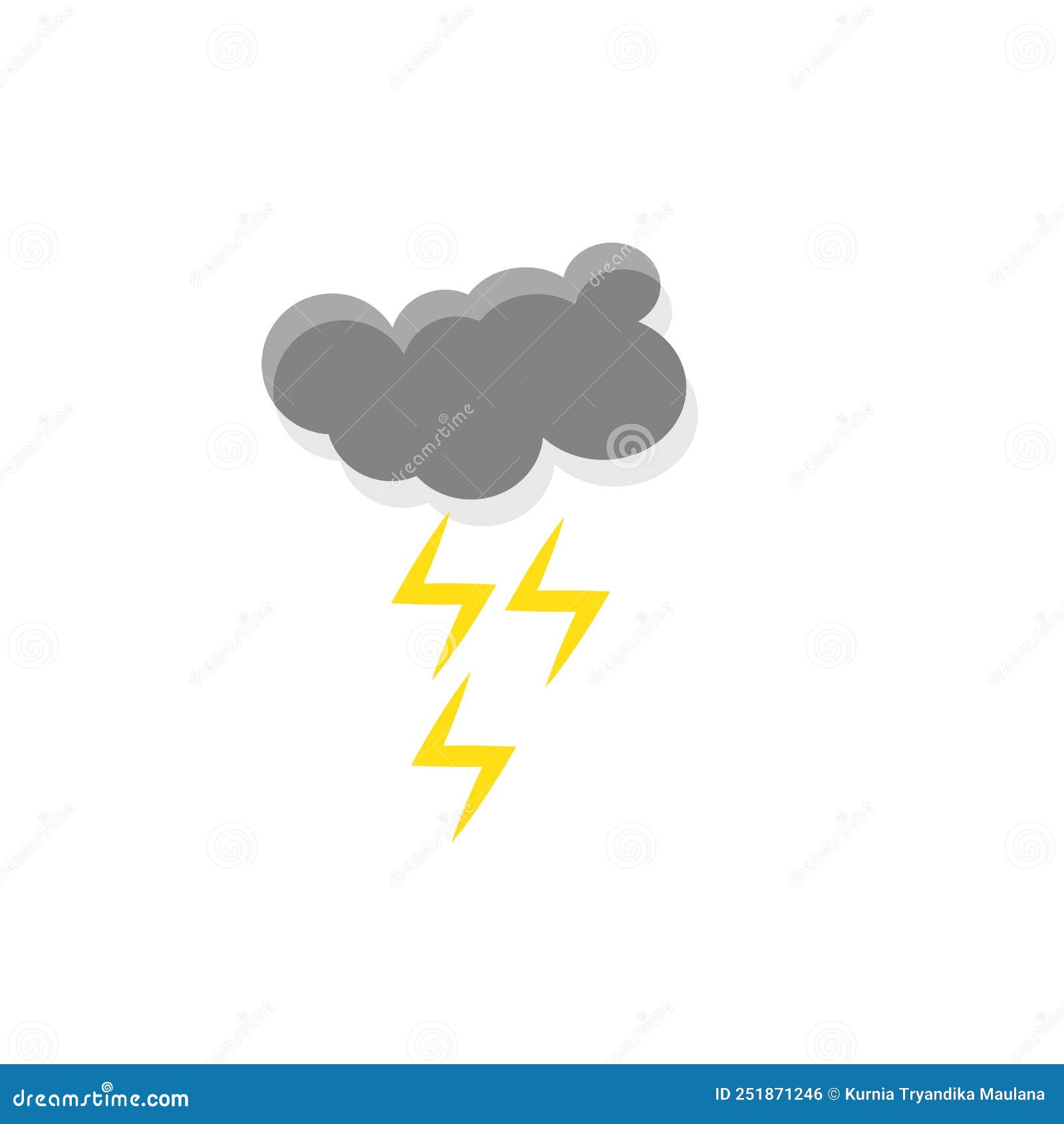 Vector Icon Thunder Storm Cloud Illustration Stock Vector - Illustration of rainy, arrow: 251871246