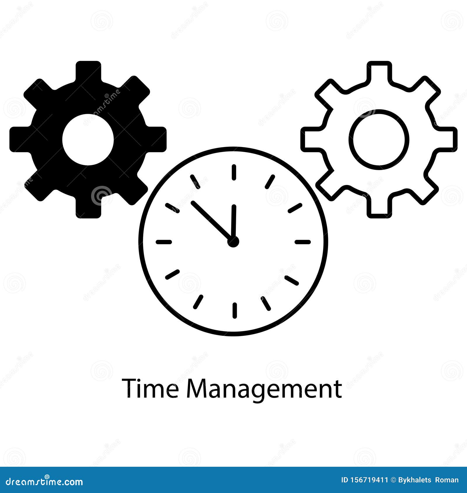 Vector Icon Time Management Black Watch Element Idea Success Stock ...