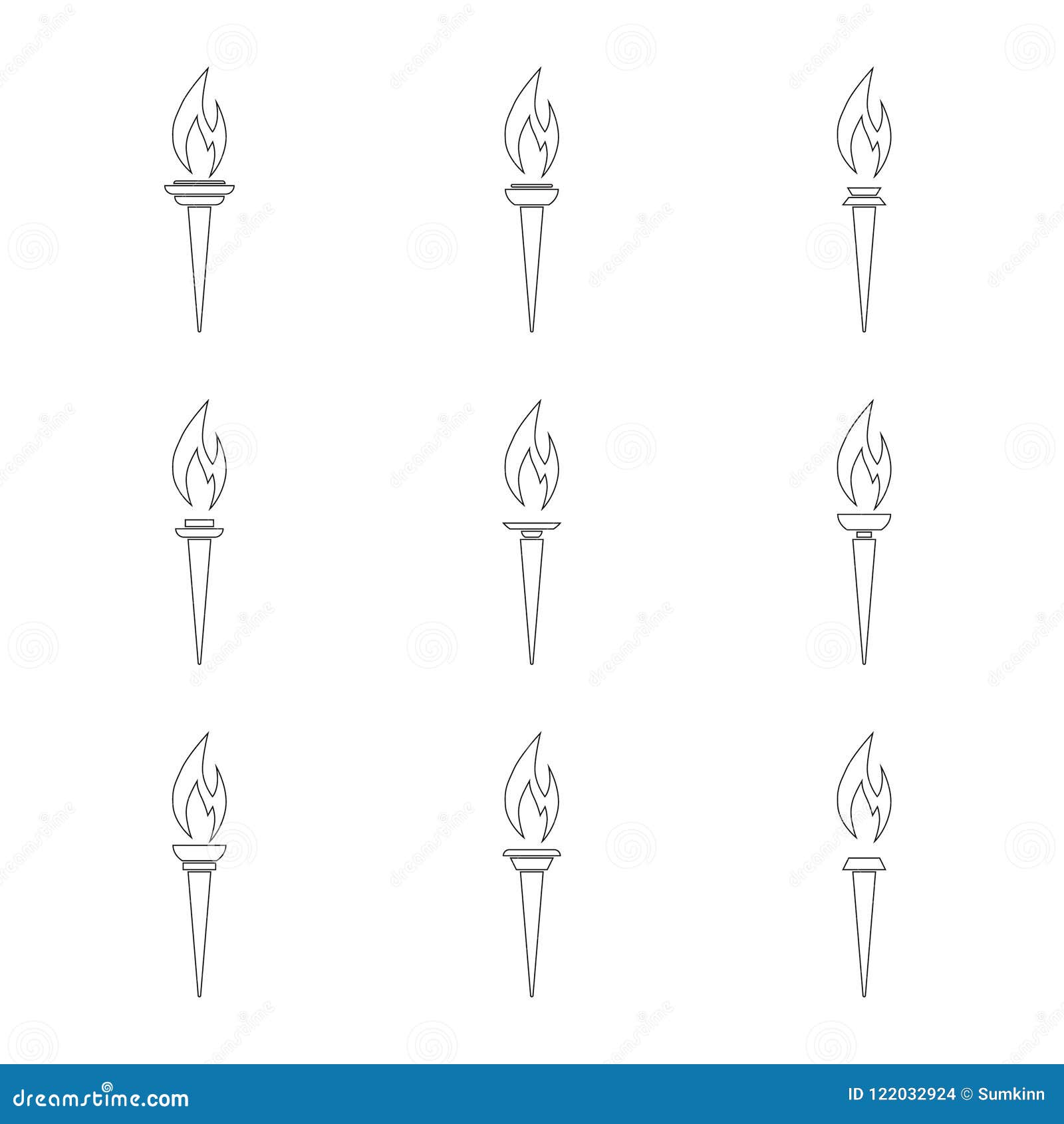 Man Icon With A Torch, Stick Figure Man Pictogram, Human Silhouette ...