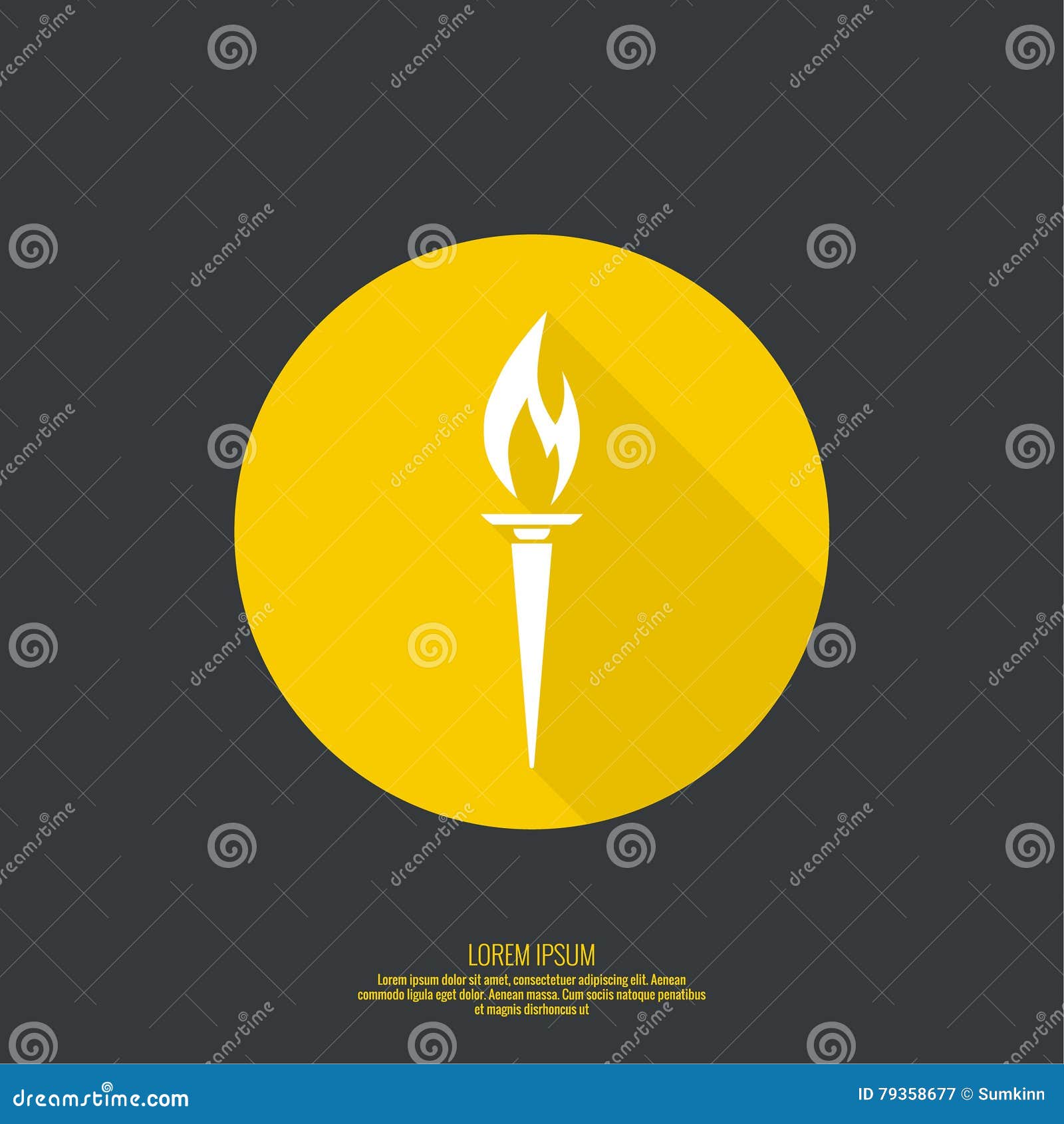 Vector icon of torch. stock vector. Illustration of liberty - 79358677