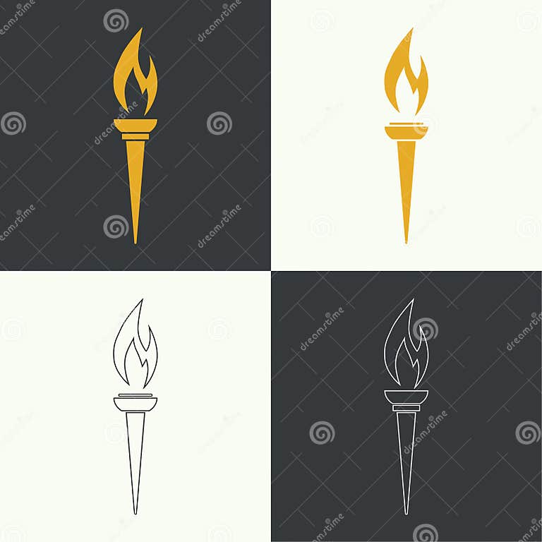 Vector icon of torch. stock vector. Illustration of glow - 88028375
