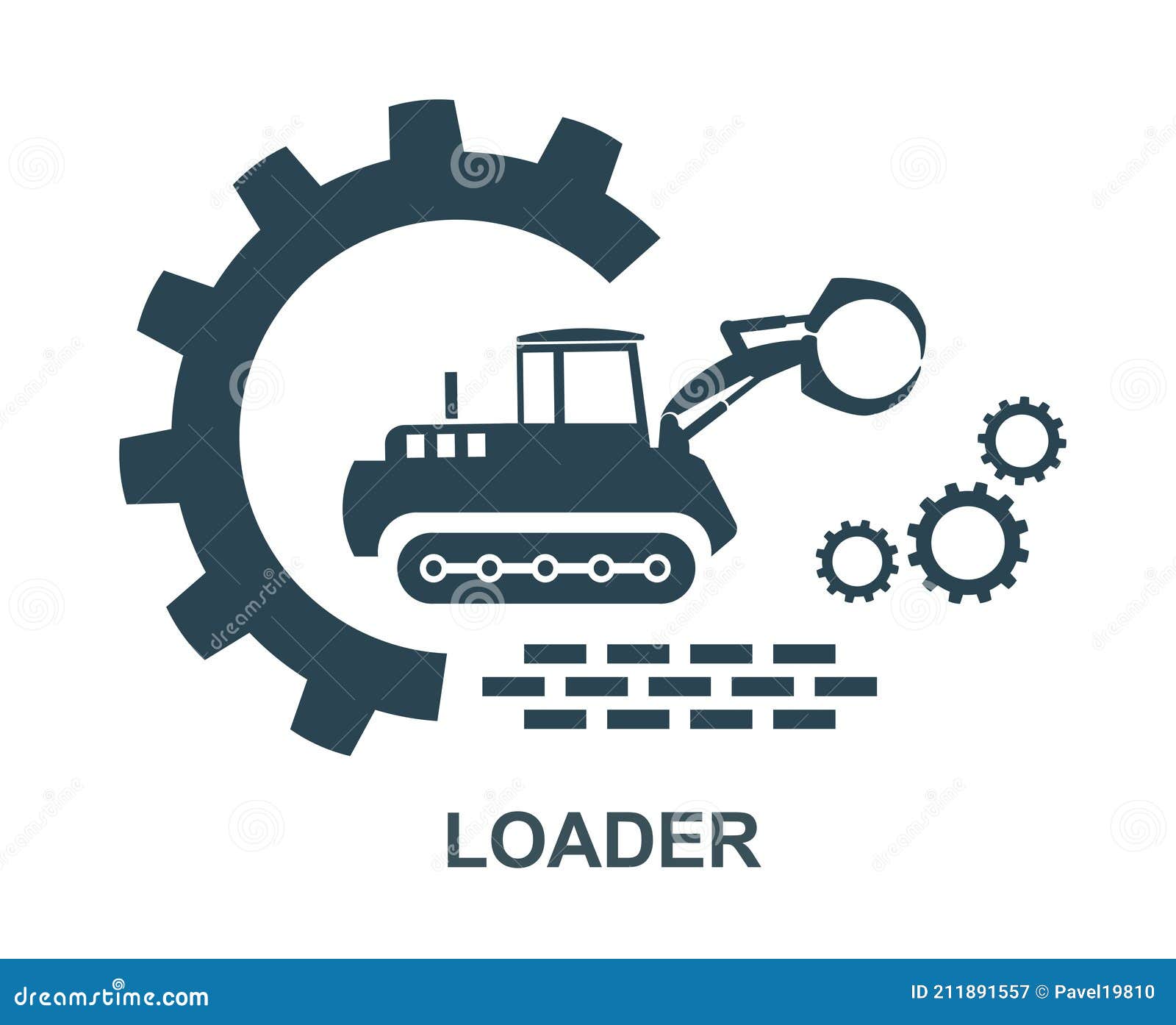 Vector Icon of the Tractor Loader Logo. Construction and Special ...