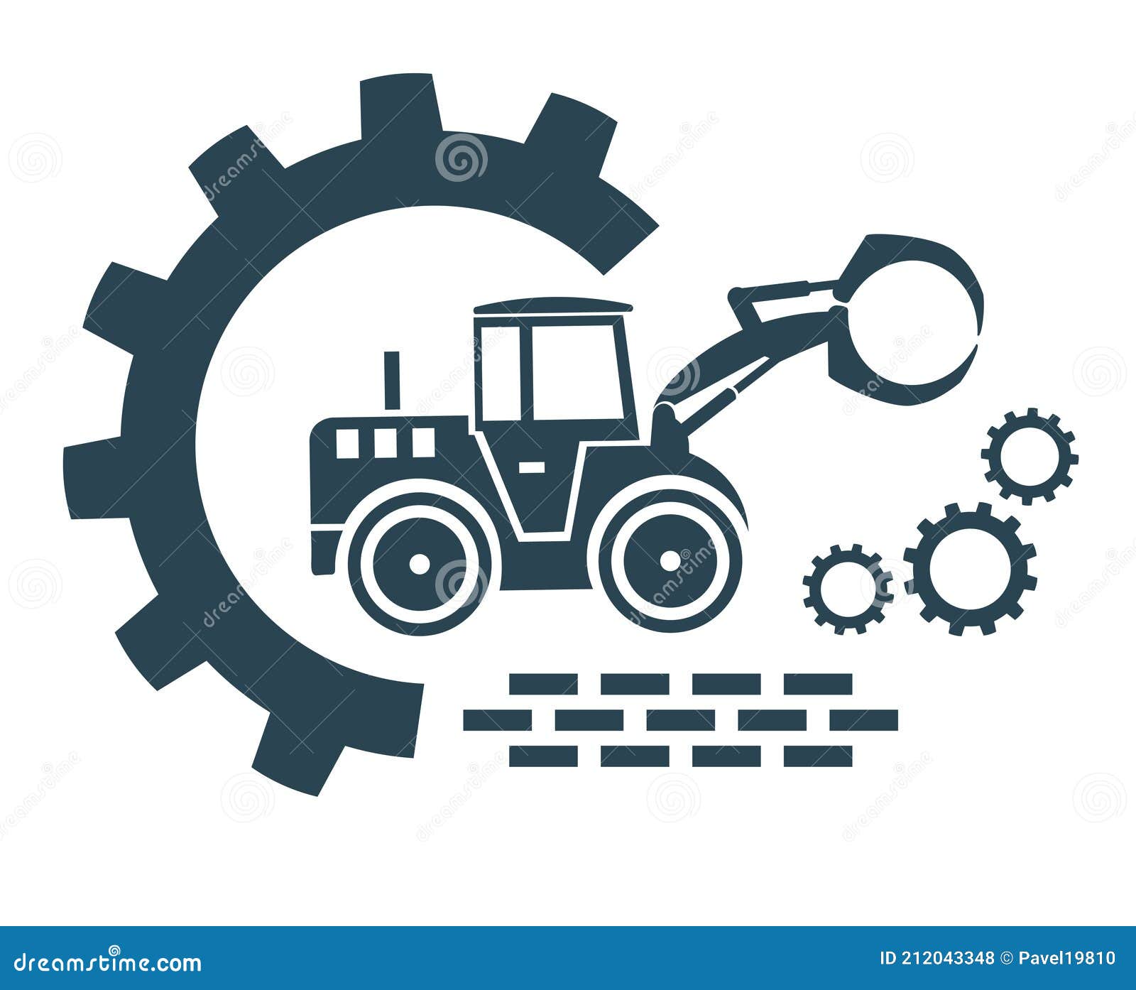 Vector Icon of the Tractor Loader Logo. Construction and Special ...