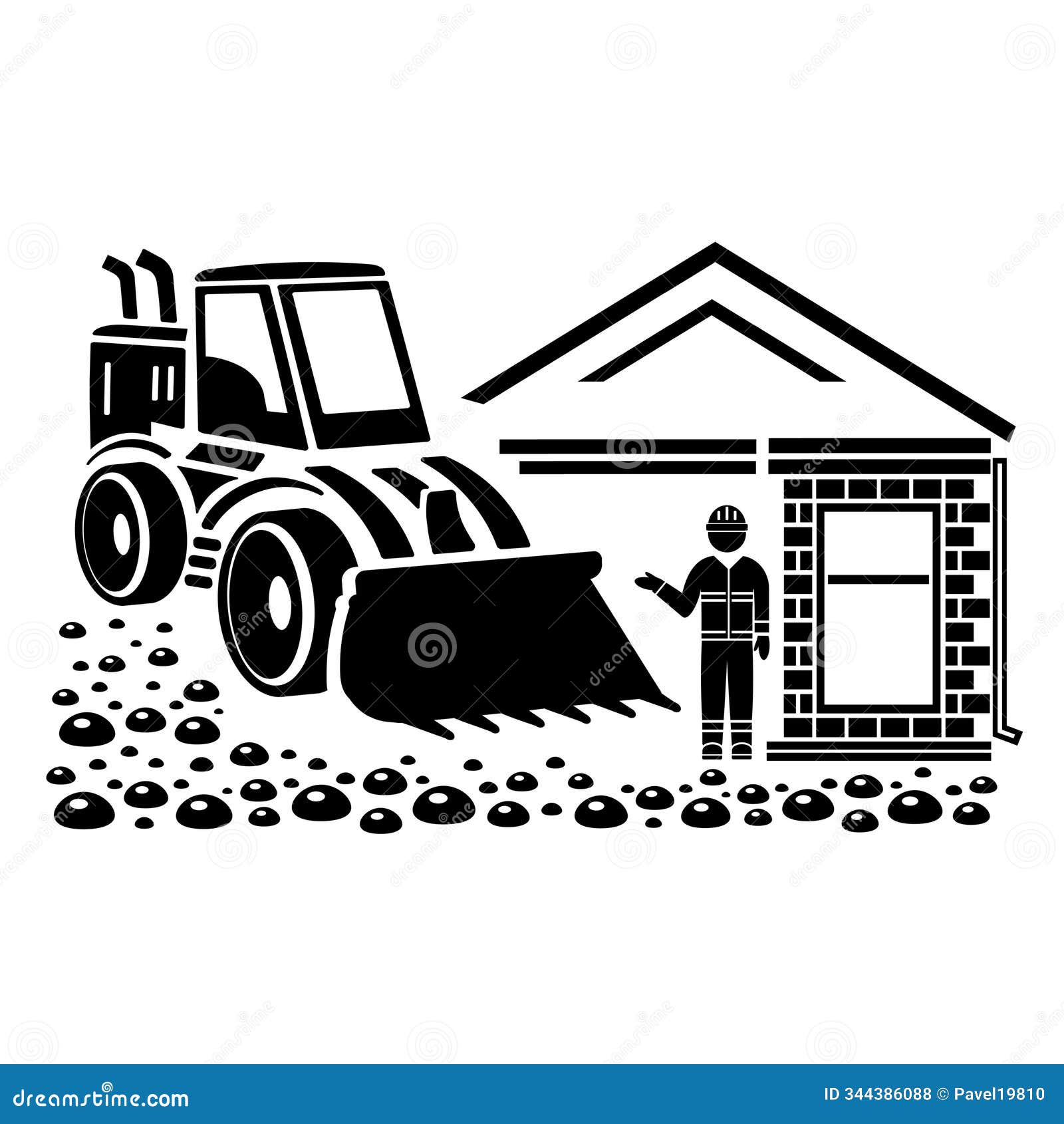 Vector Icon of the Tractor Loader Logo. Construction and Special ...