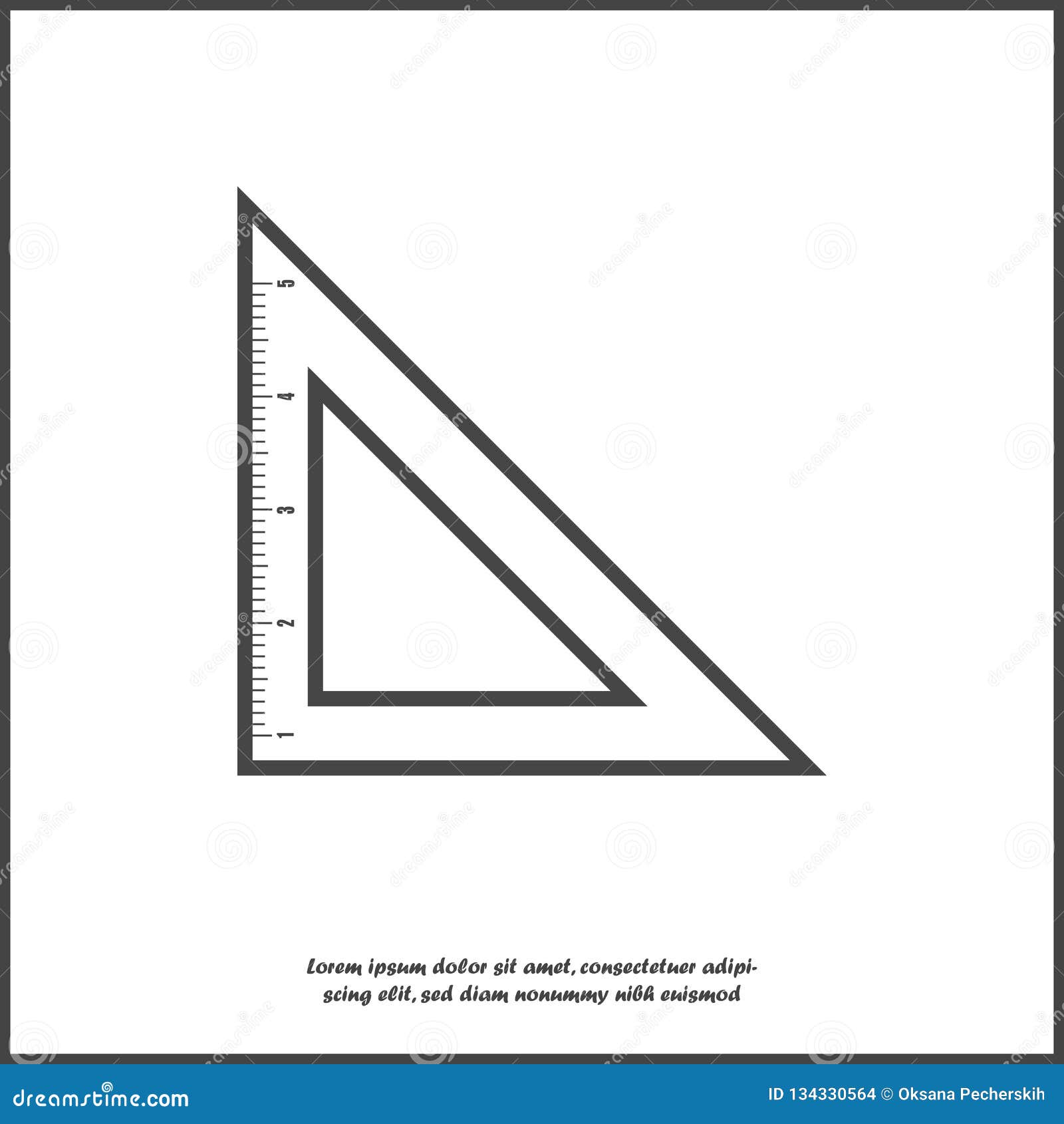 Vector Icon Triangle Ruler. Metric System. School Measuring Lance ...