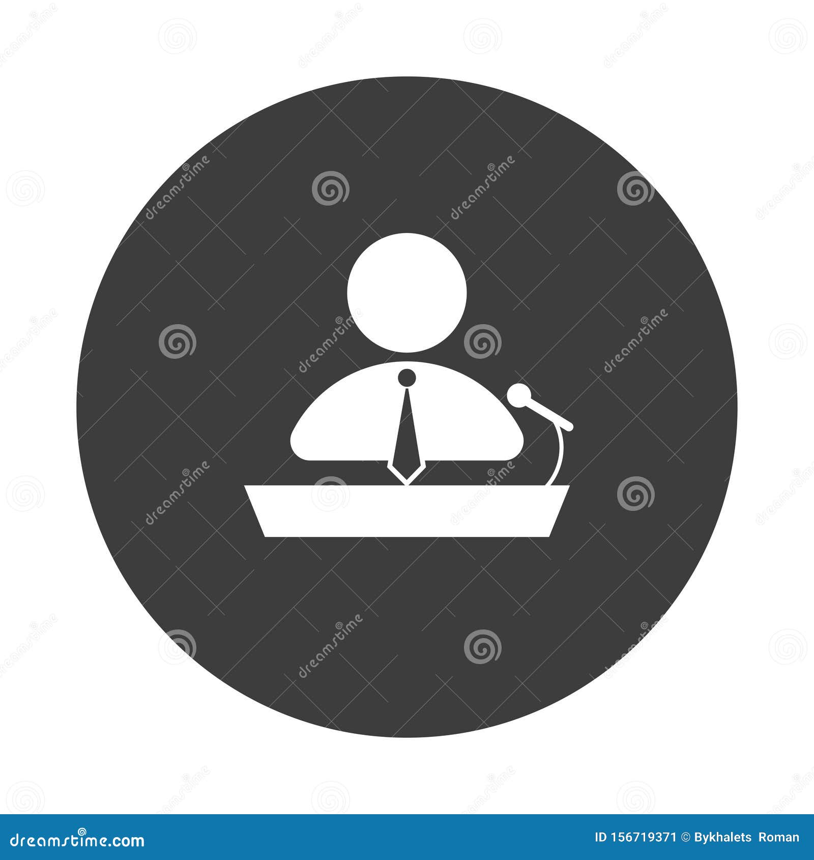 Vector Icon For Tribune With Speaker Or Orator Flat Stock Illustration Illustration Of