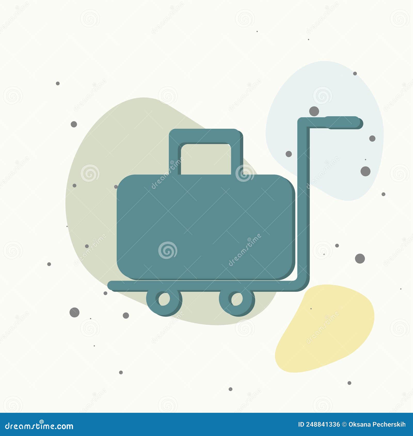 Vector Icon Trolley with a Suitcase. Symbol Service, Porter in the ...