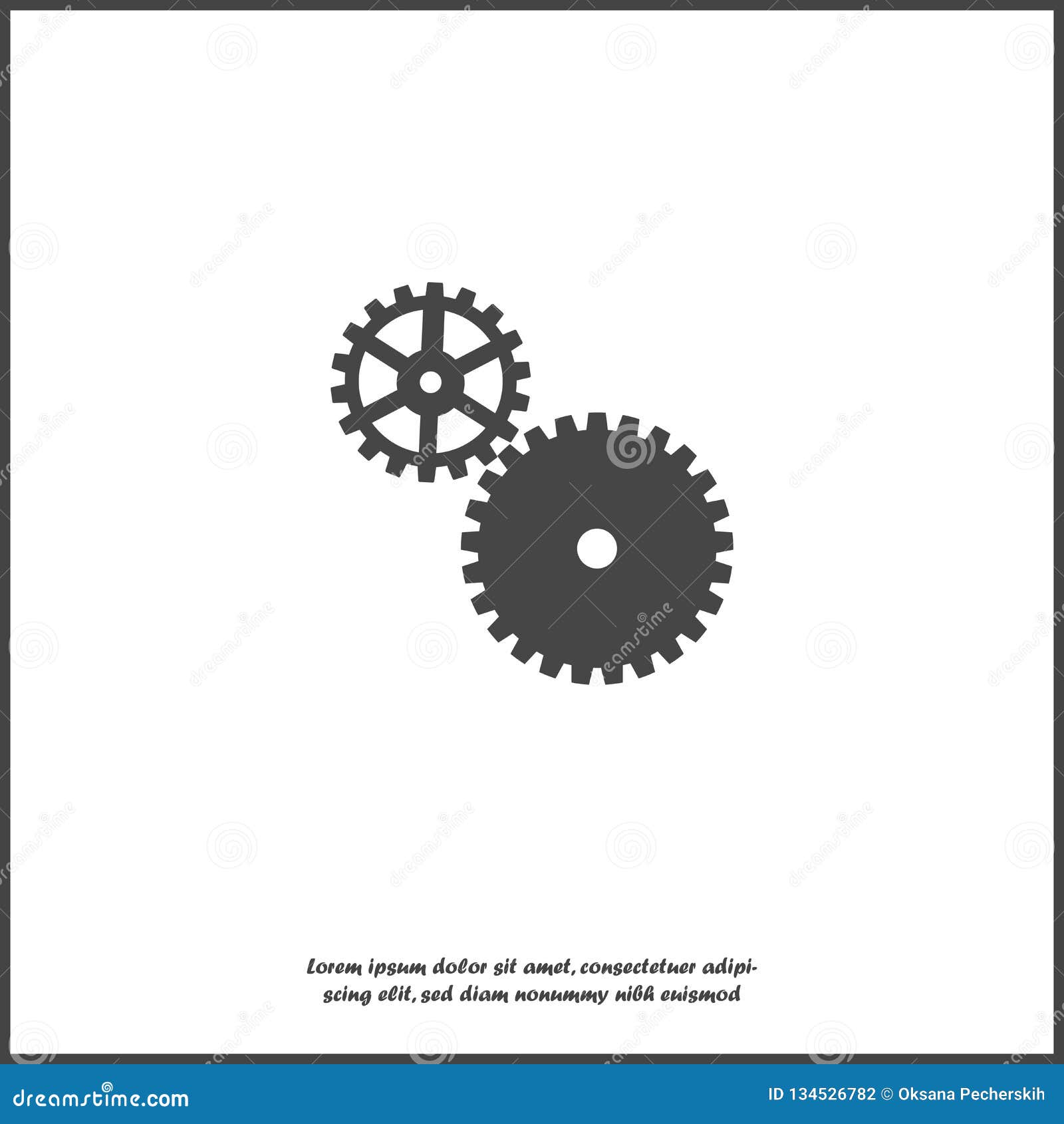 Vector Icon Two Gears. Illustration Gears in Motion on White Isolated ...
