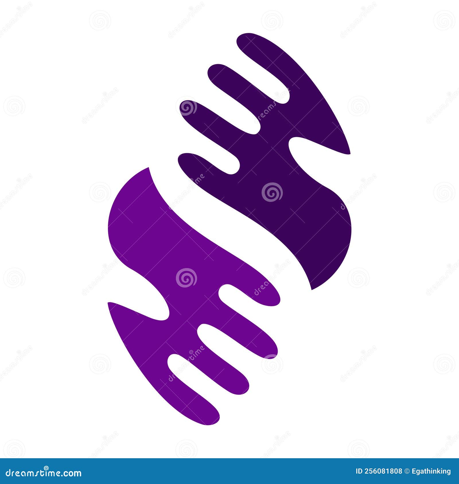 Vector Icon of Two Hands Helping Each Other Purple Stock Illustration ...