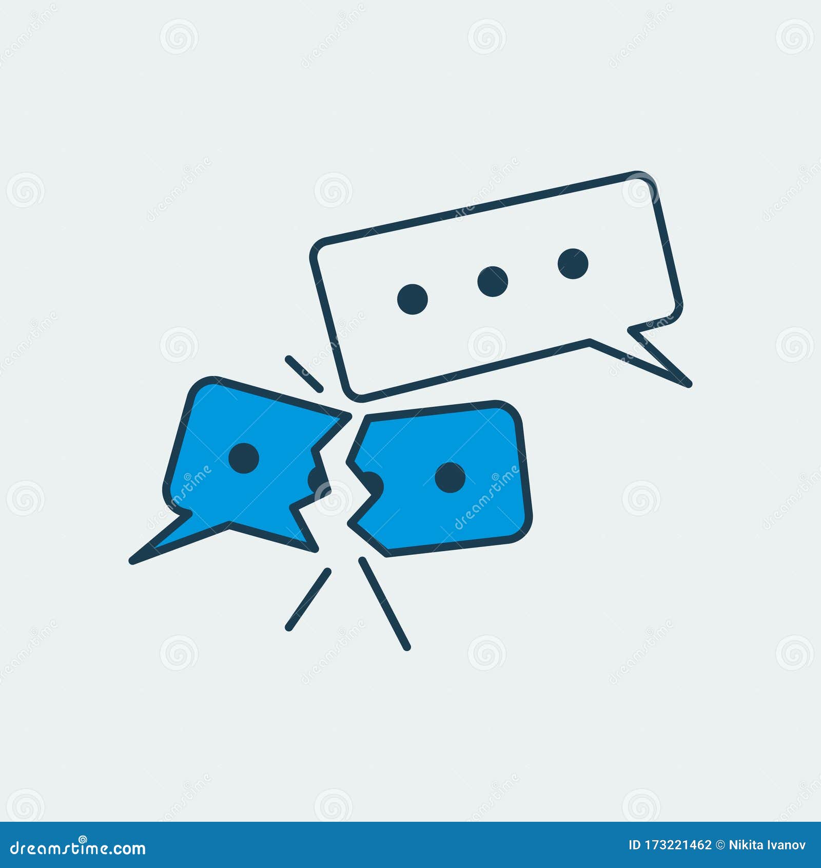 Vector Icon with Two Message Shapes with Three Dots and on of Them is ...