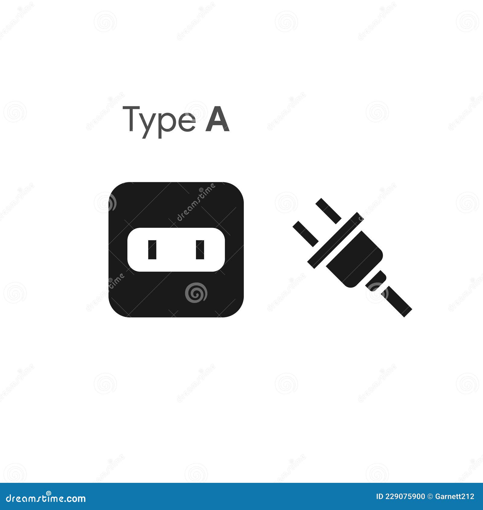 Vector Icon of a Type a Electrical Outlet and an Electric Plug. Flat ...