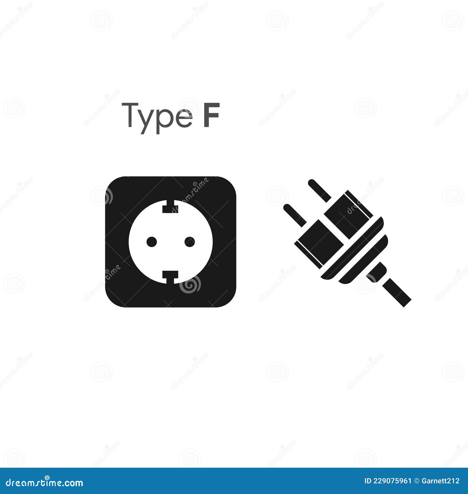 Vector Icon of a Type F Electrical Outlet and an Electric Plug. Flat ...