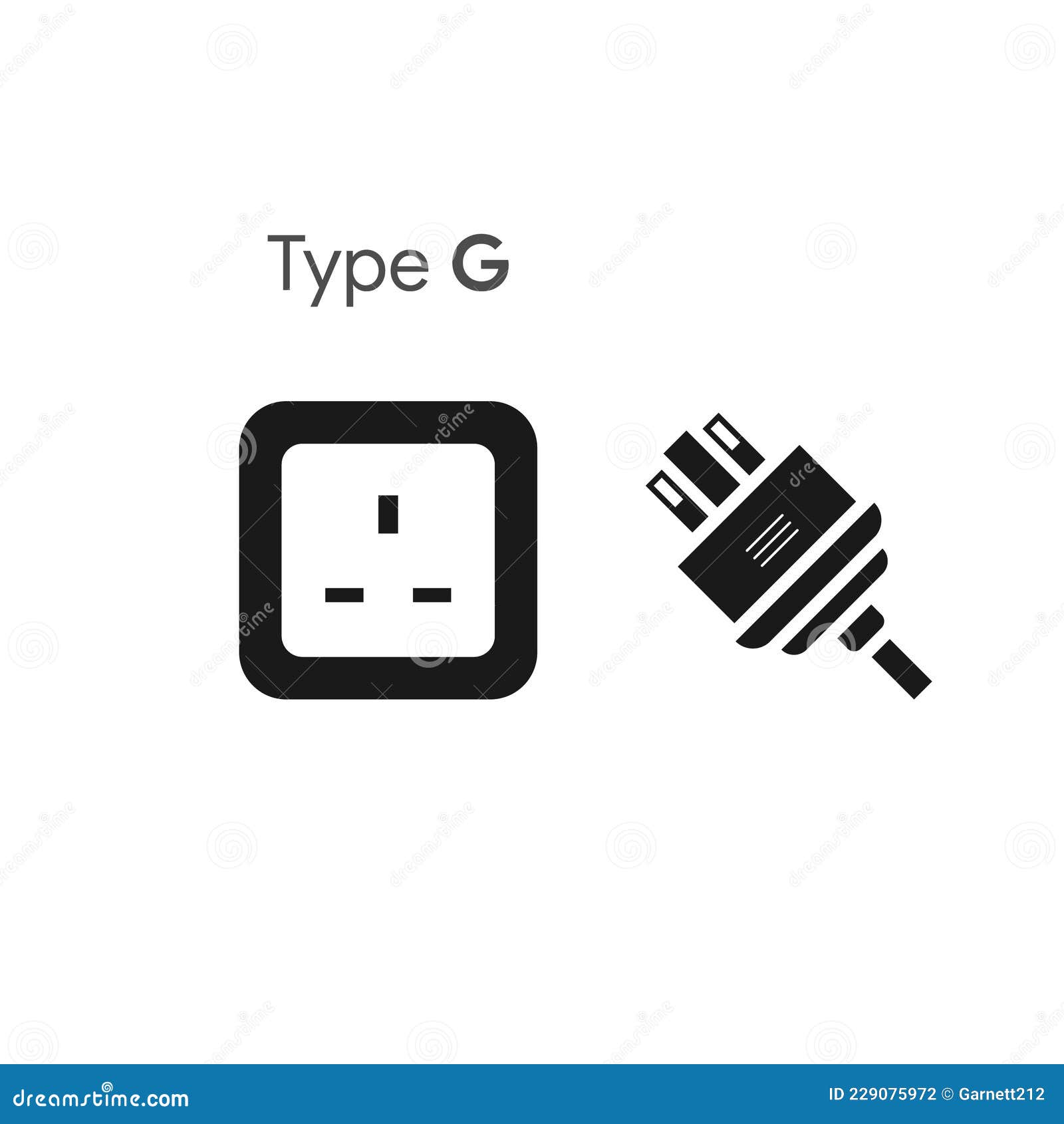 Vector Icon of a Type G Electrical Outlet and an Electric Plug. Flat ...