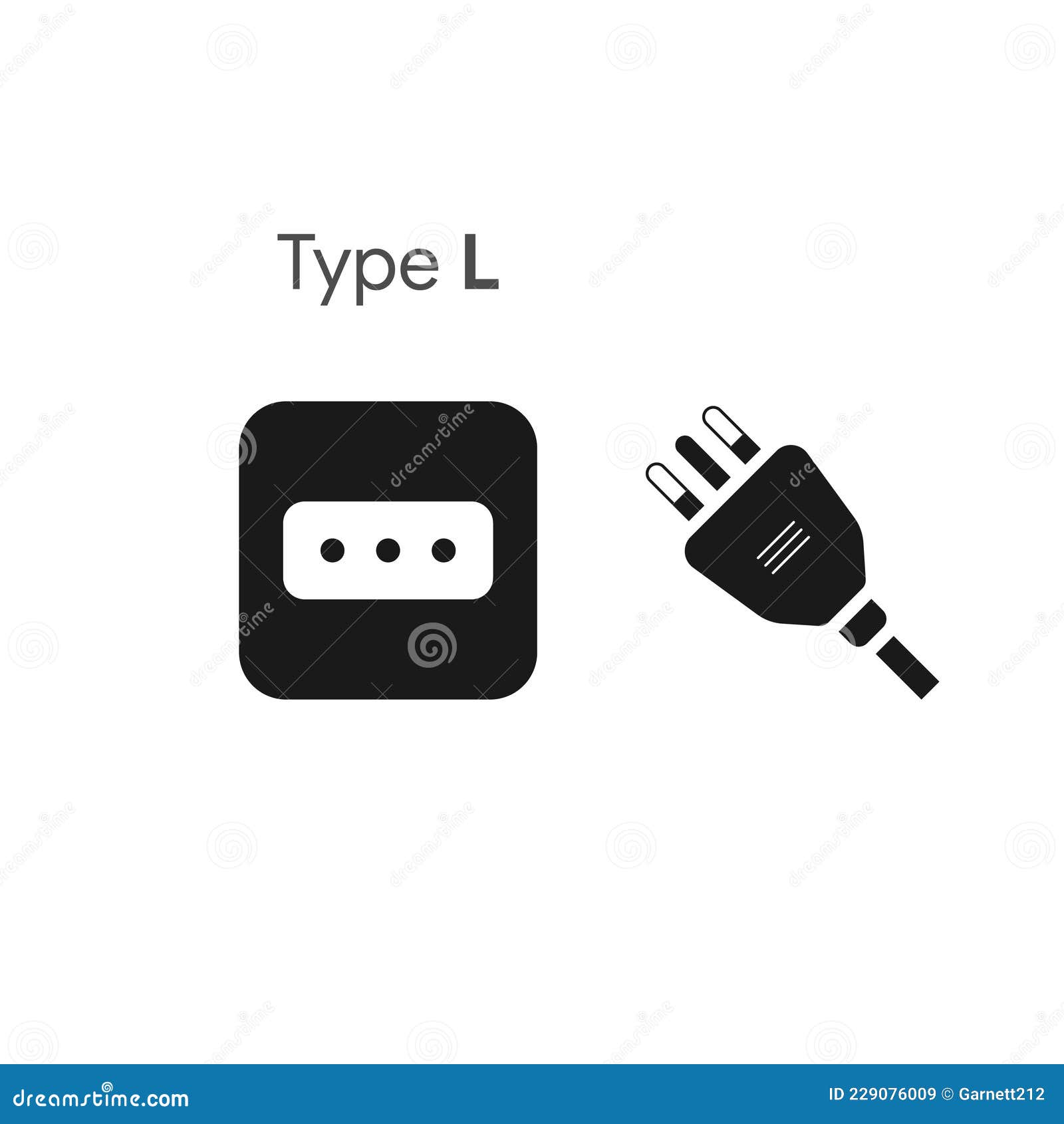 Vector Icon of a Type L Electrical Outlet and an Electric Plug. Flat ...