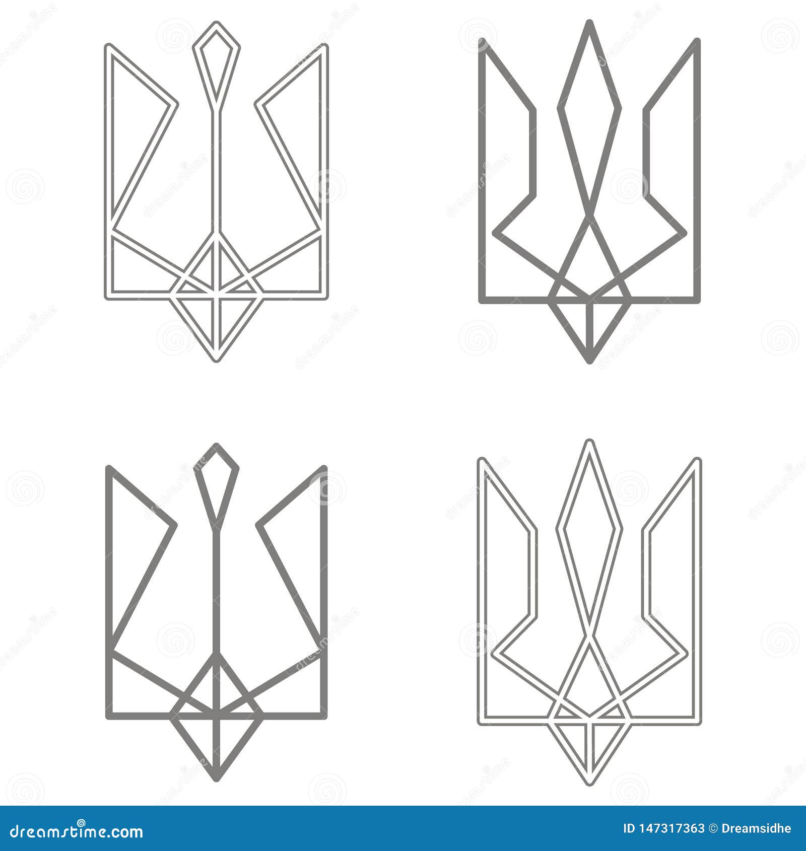 Vector Icon with Ukrainian Trident Stock Vector - Illustration of kyiv ...