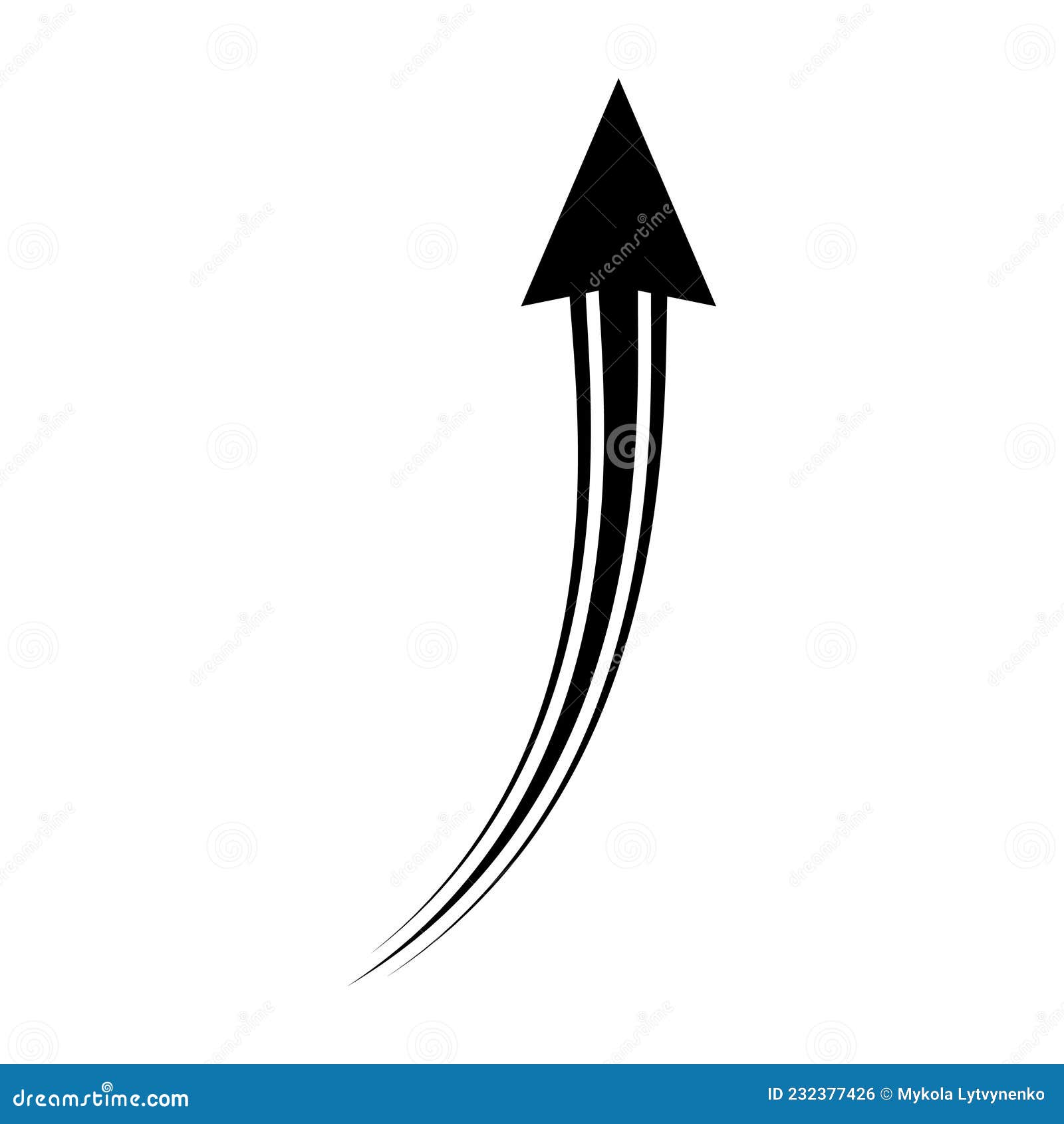 Vector Icon Up Arrow, Lifting Curved Arrow, Direction Indicator, Stock ...