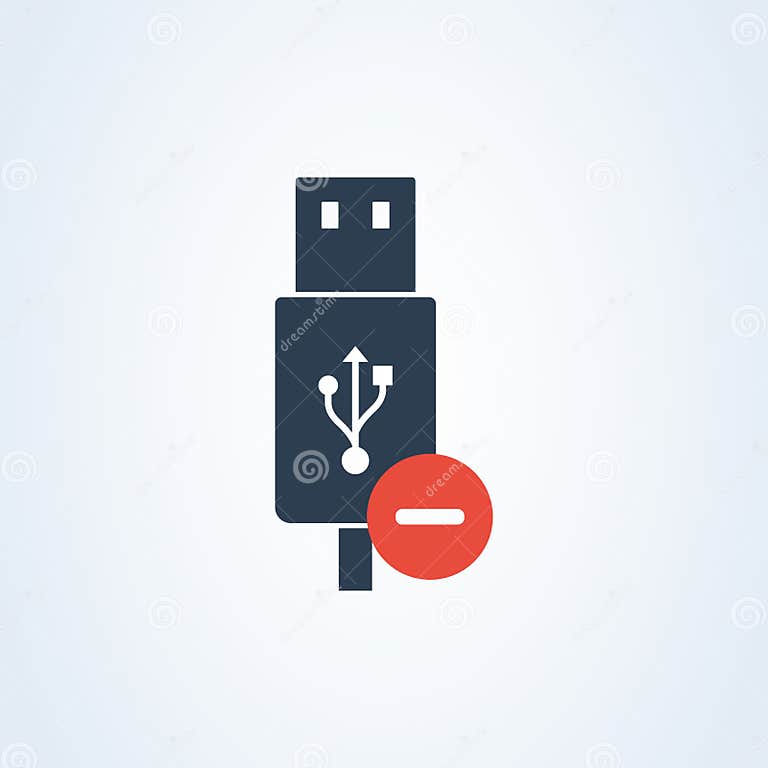 Vector Icon Usb Cable. Delete Flash Usb Cable Stock Vector ...
