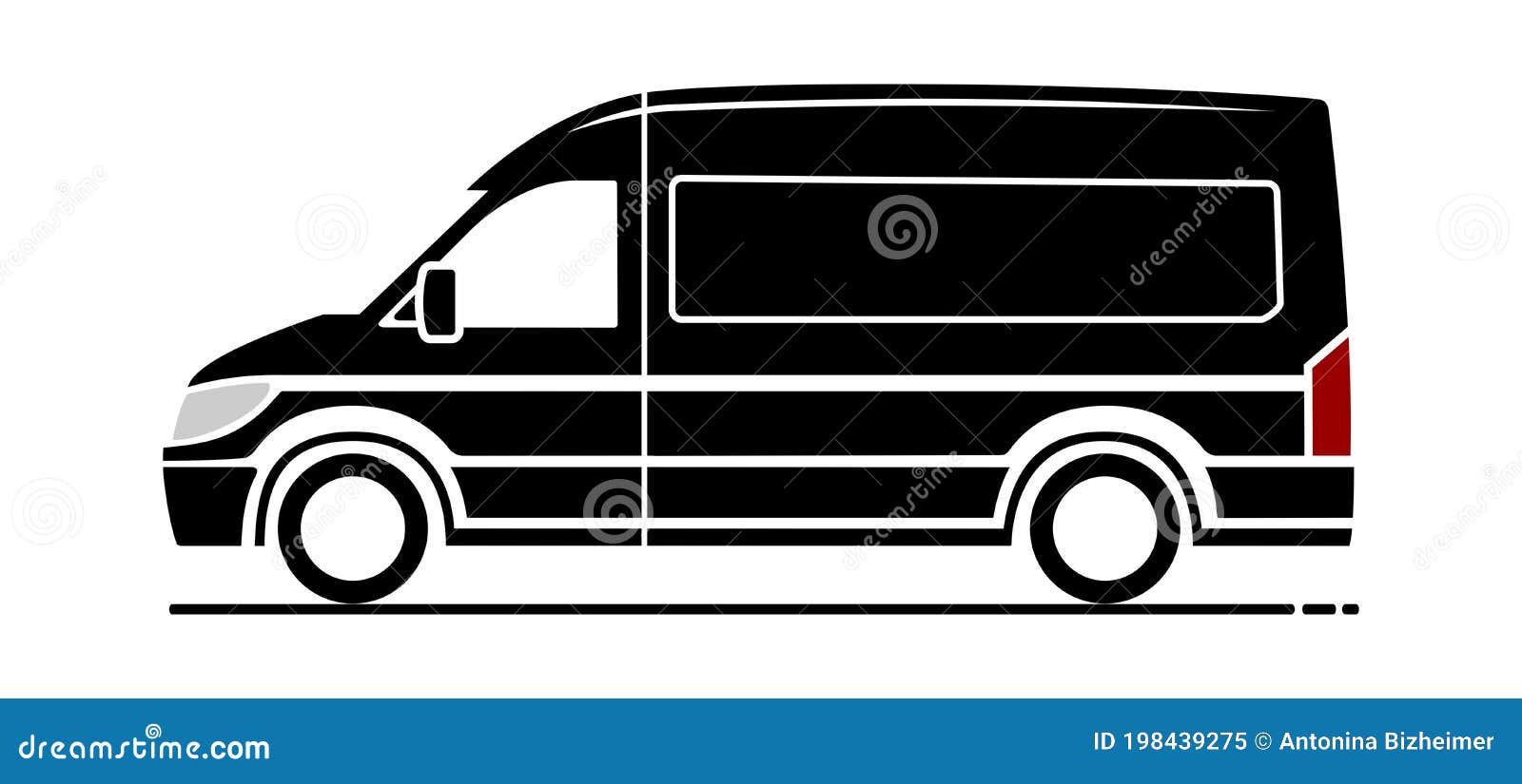 Vector Icon Van Side View on White Background. Van Side View Trendy ...