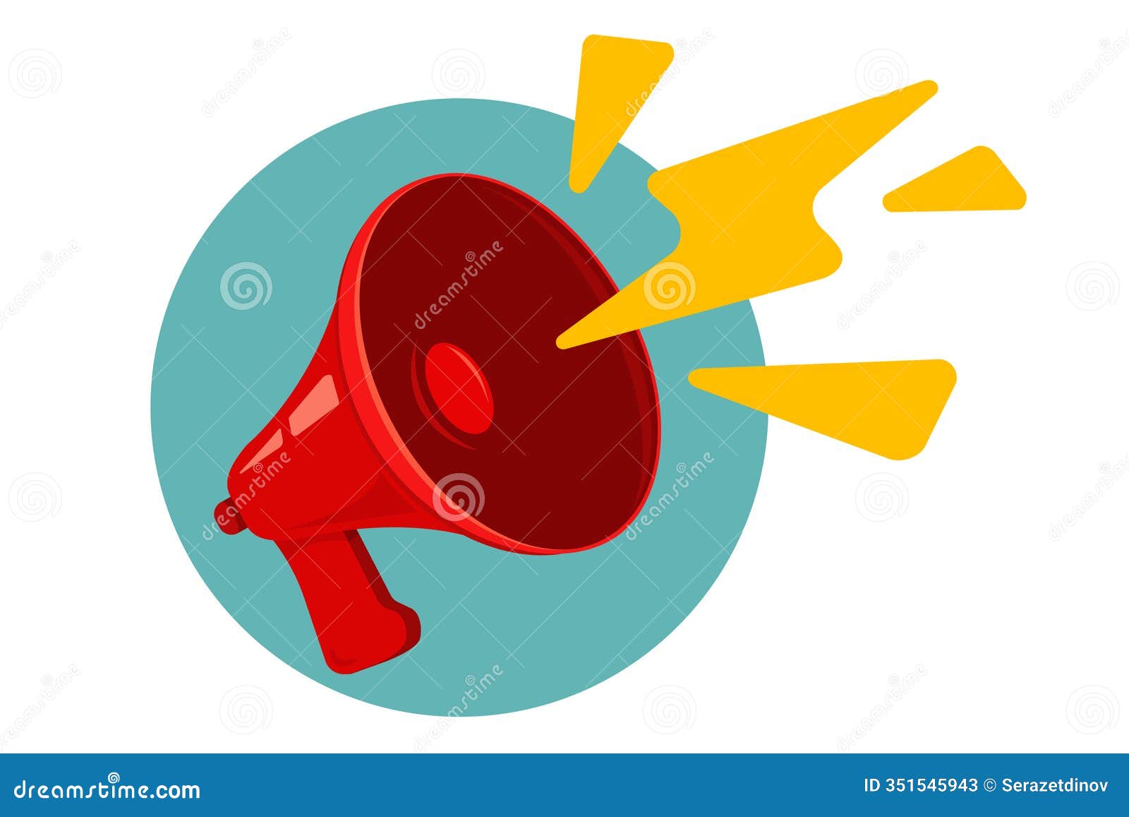 Vector Icon of Vintage Red Megaphone on Bright Background Stock ...