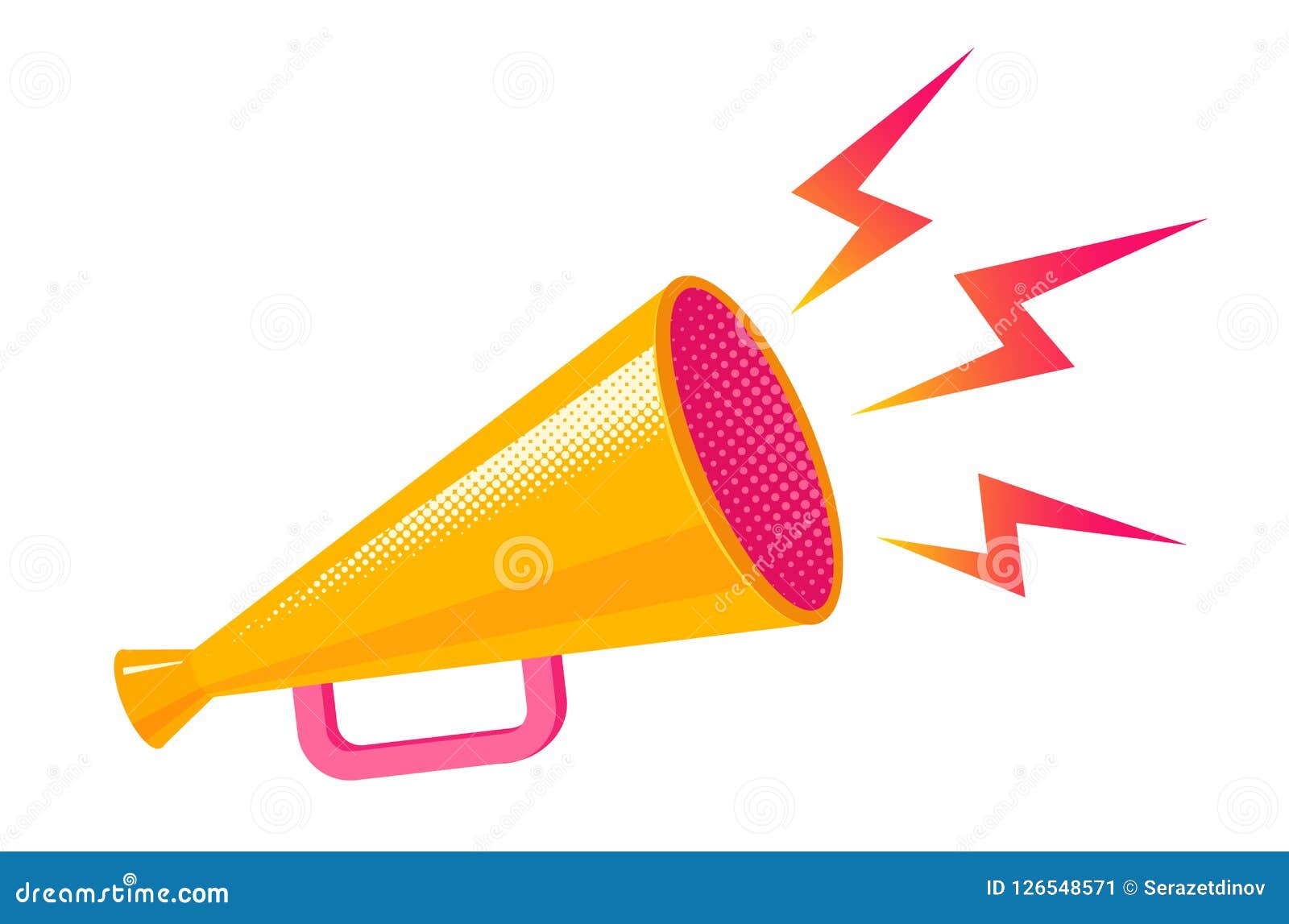 Vector retro megaphone. stock vector. Illustration of pink - 126548571