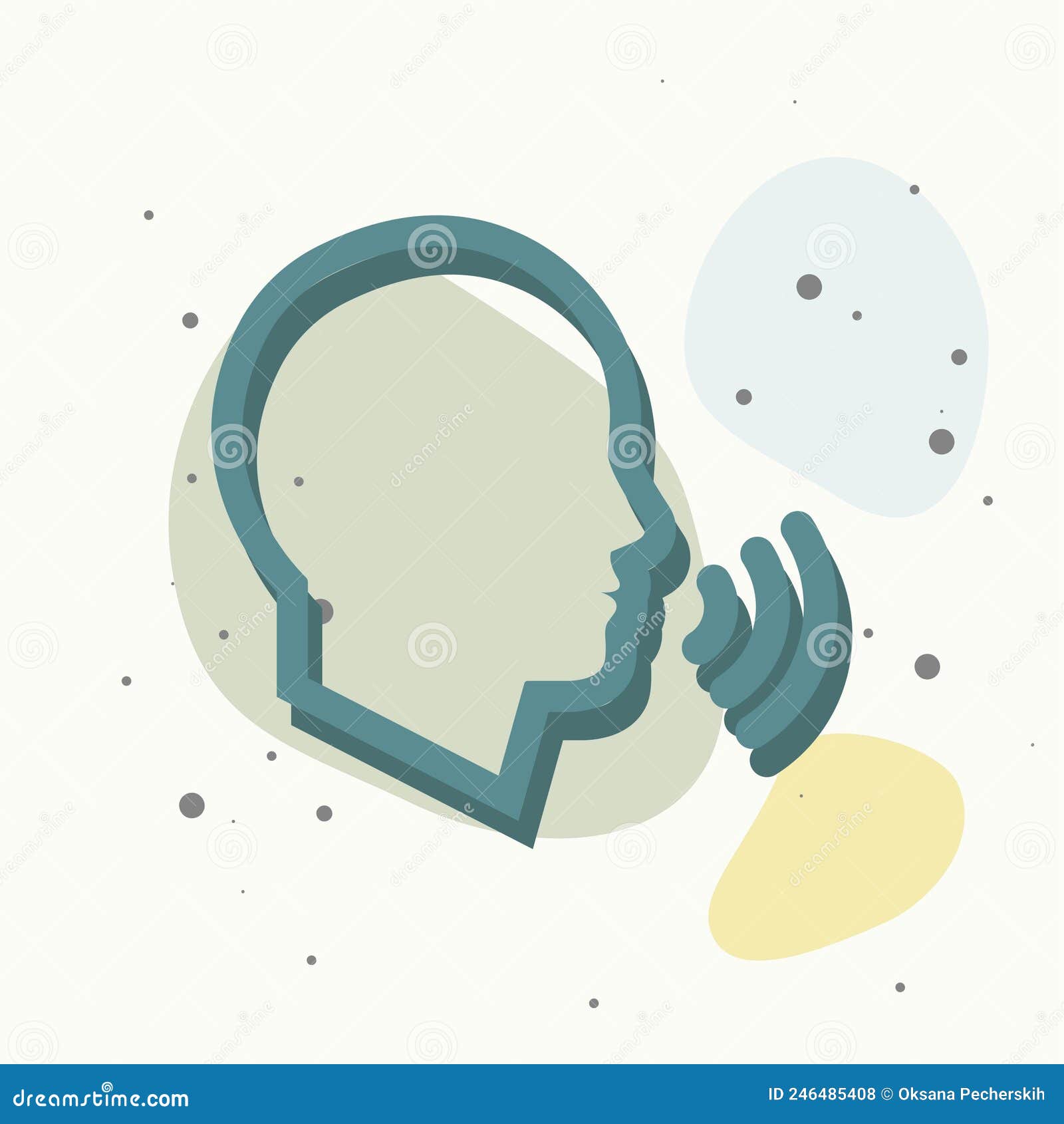 Vector Icon Voice Command, Man Talking. Sound Voice on Multicolored ...