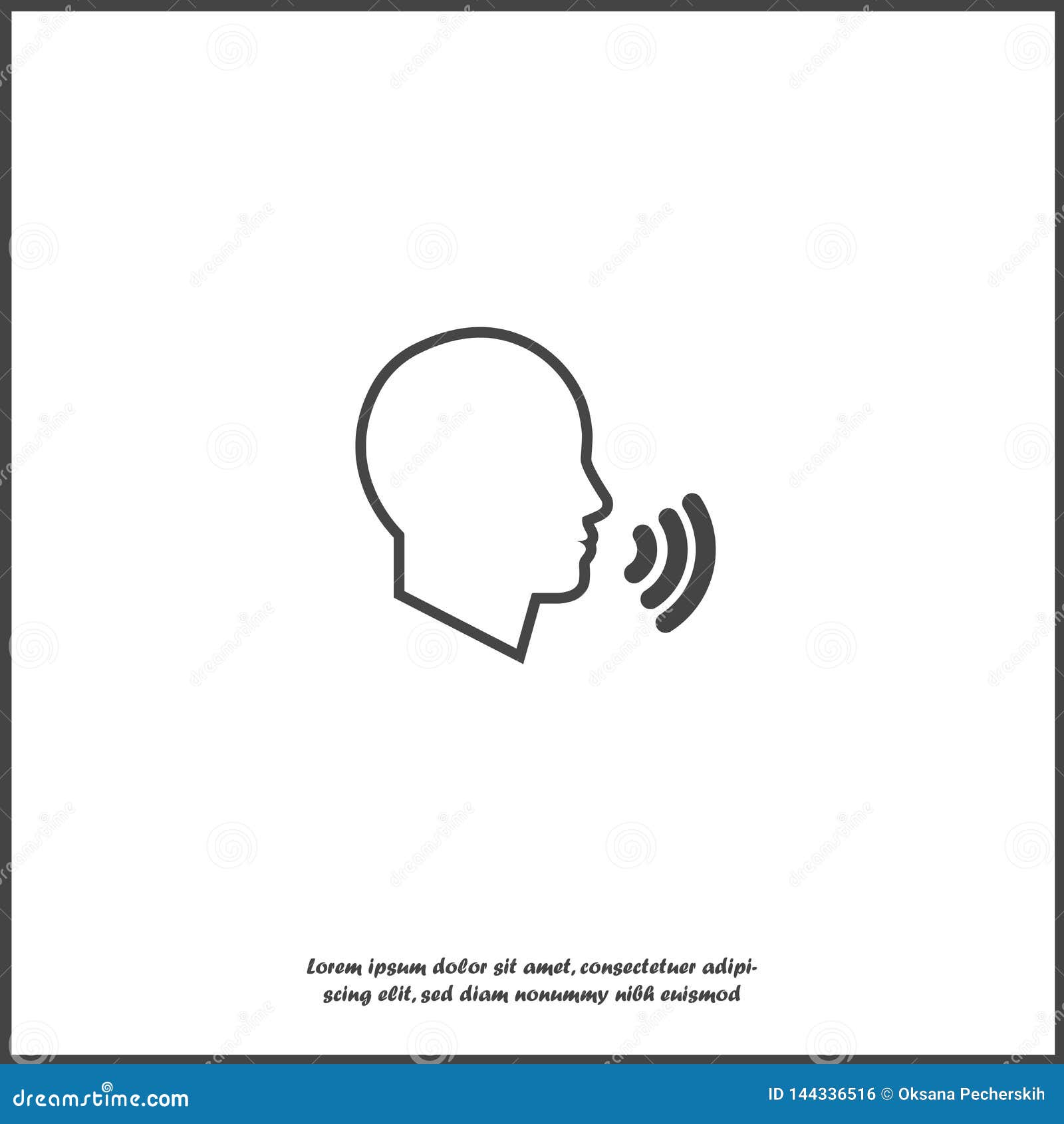 Vector Icon Voice Command, Man Talking. Sound Voice on White Isolated ...