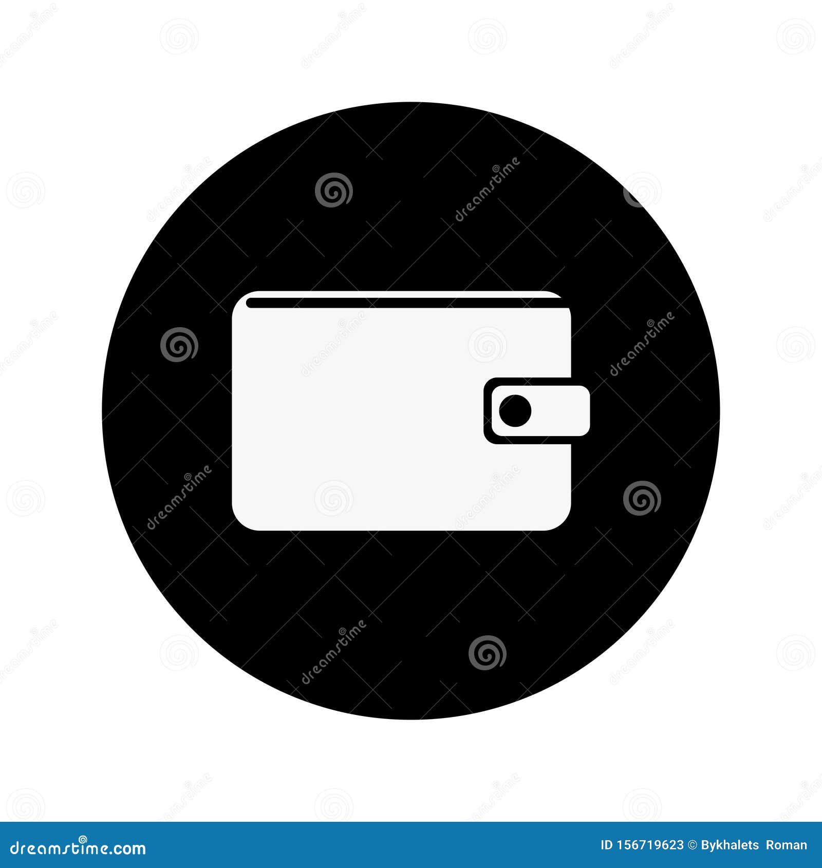 Vector Icon of Wallet. Empty Wallet. Black Background. Business Icon ...
