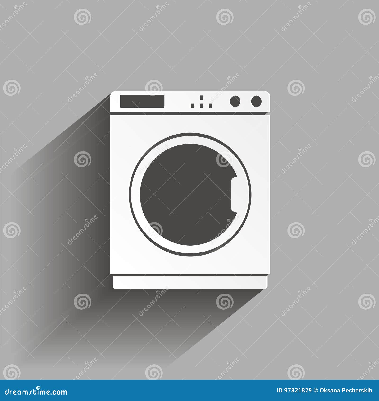 Vector Icon of a Washing Machine with Shadow Design. Home Stock Vector ...