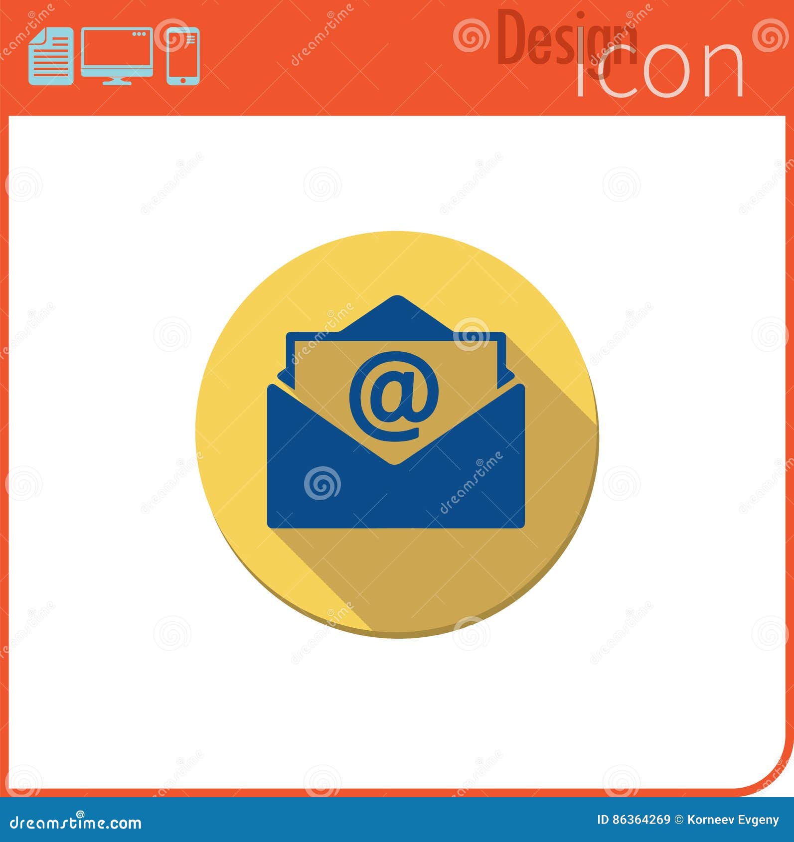 Vector Icon on White Background. Designer Trend. Email Icon New Mail ...
