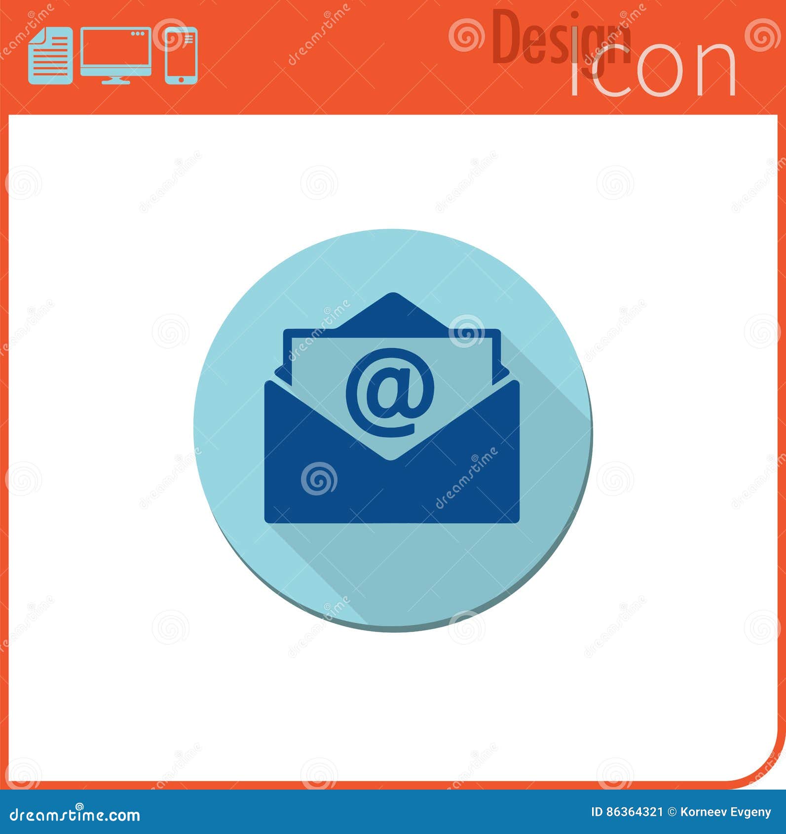 Vector Icon on White Background. Designer Trend. Email Icon New Mail ...