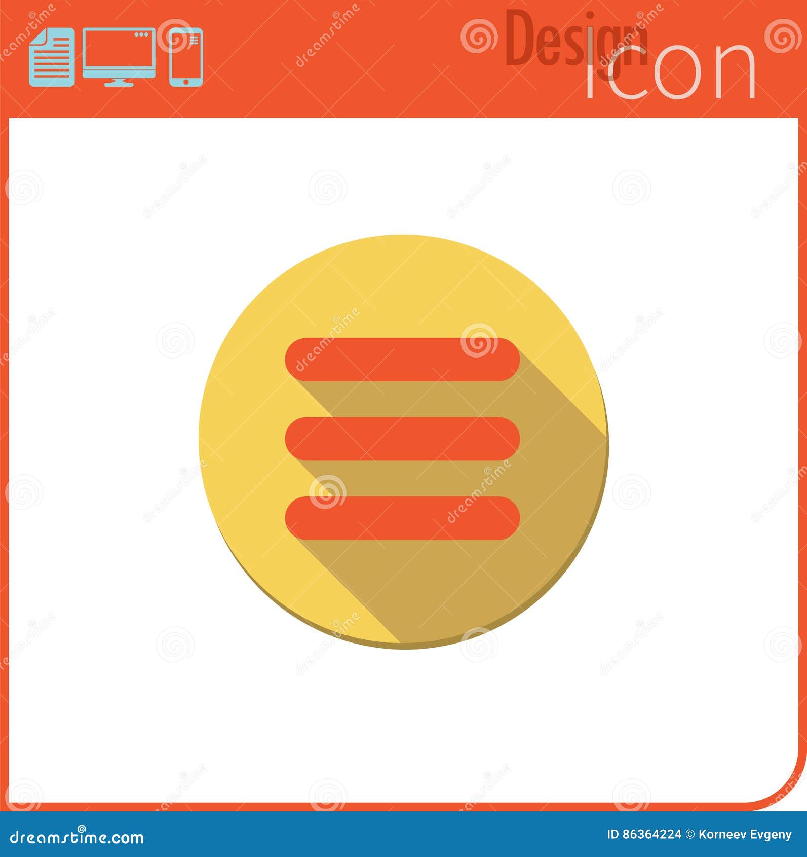 Vector Icon on White Background. Designer Trend. Menu Icon for Use on ...